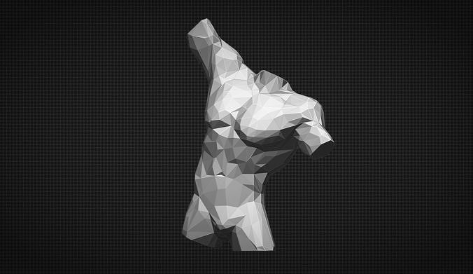 Male Torso Low Poly 3D model 3D printable | CGTrader