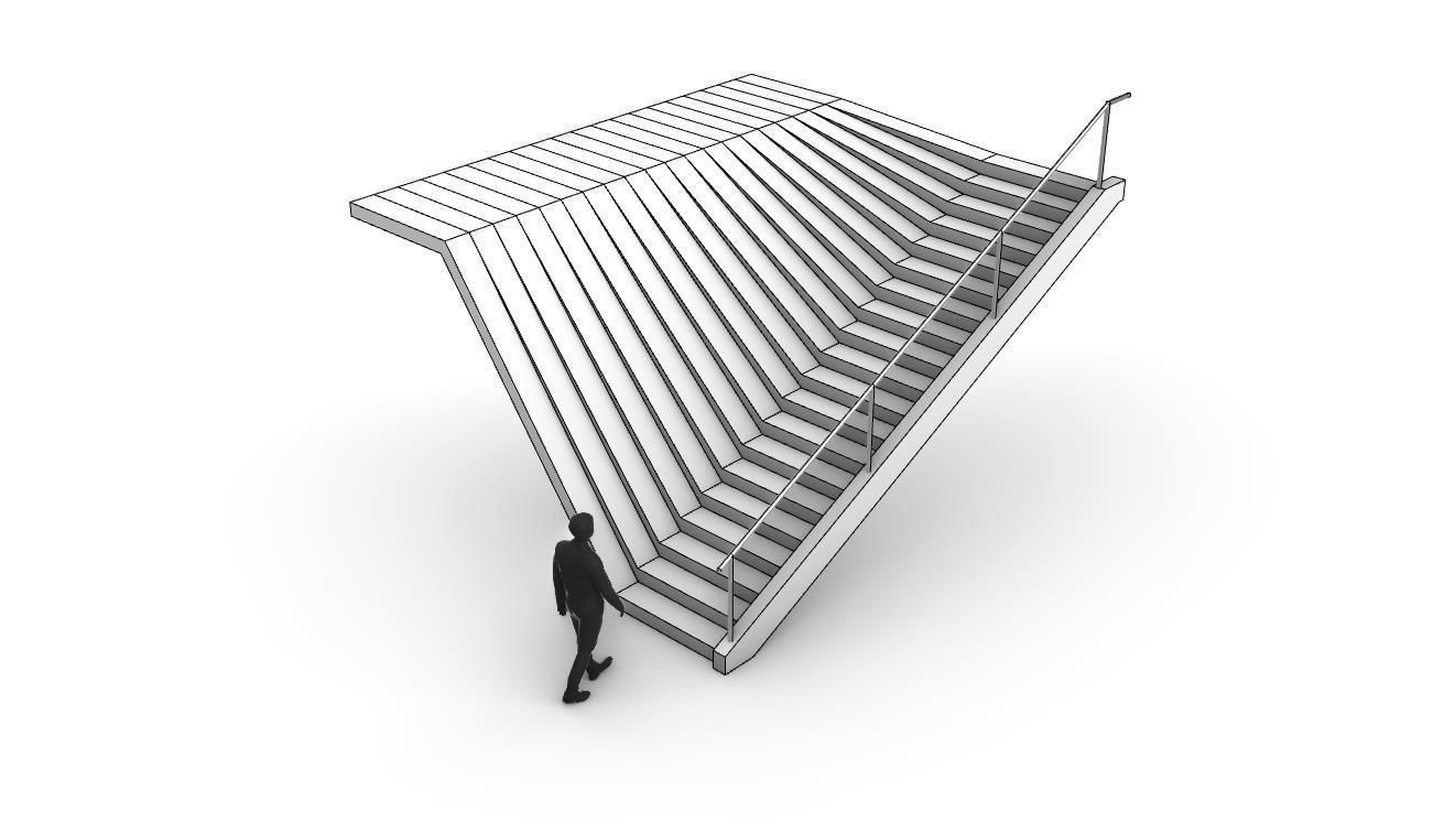 Stairs with Sweep Architectural Set X4 3D model | CGTrader