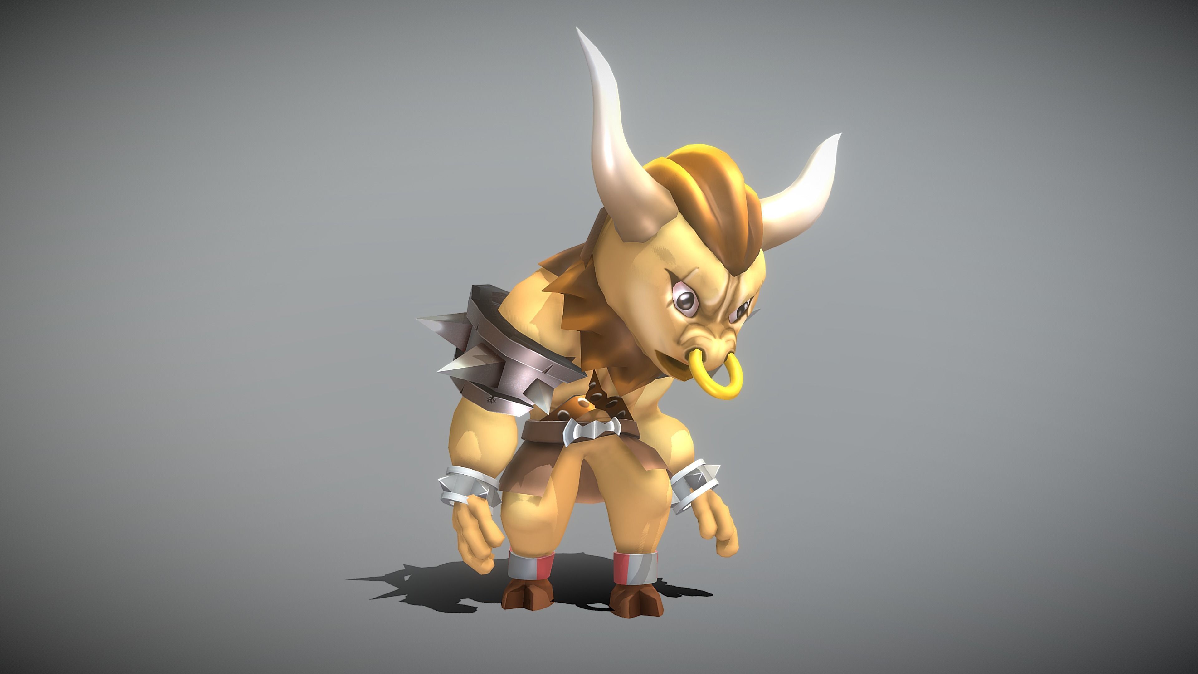3D model Cartoon Minotaur VR / AR / low-poly rigged animated | CGTrader