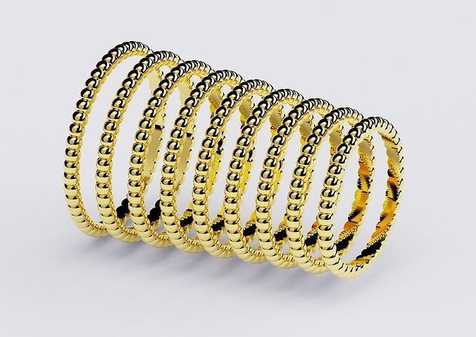Perlee Rings Collection All Sizes 01 3D model 3D printable | CGTrader