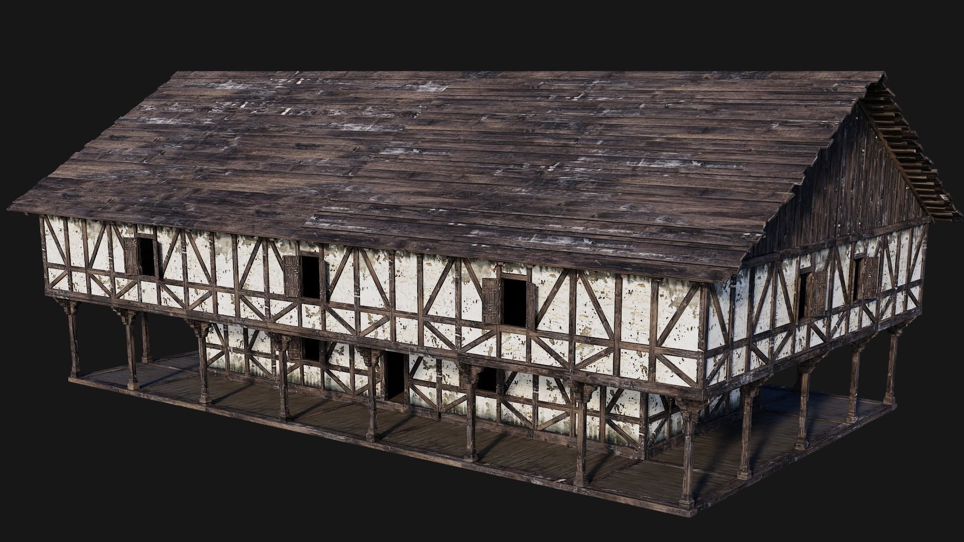 3D model Old Medieval House Building 4K Textures GameReady 193 VR / AR ...