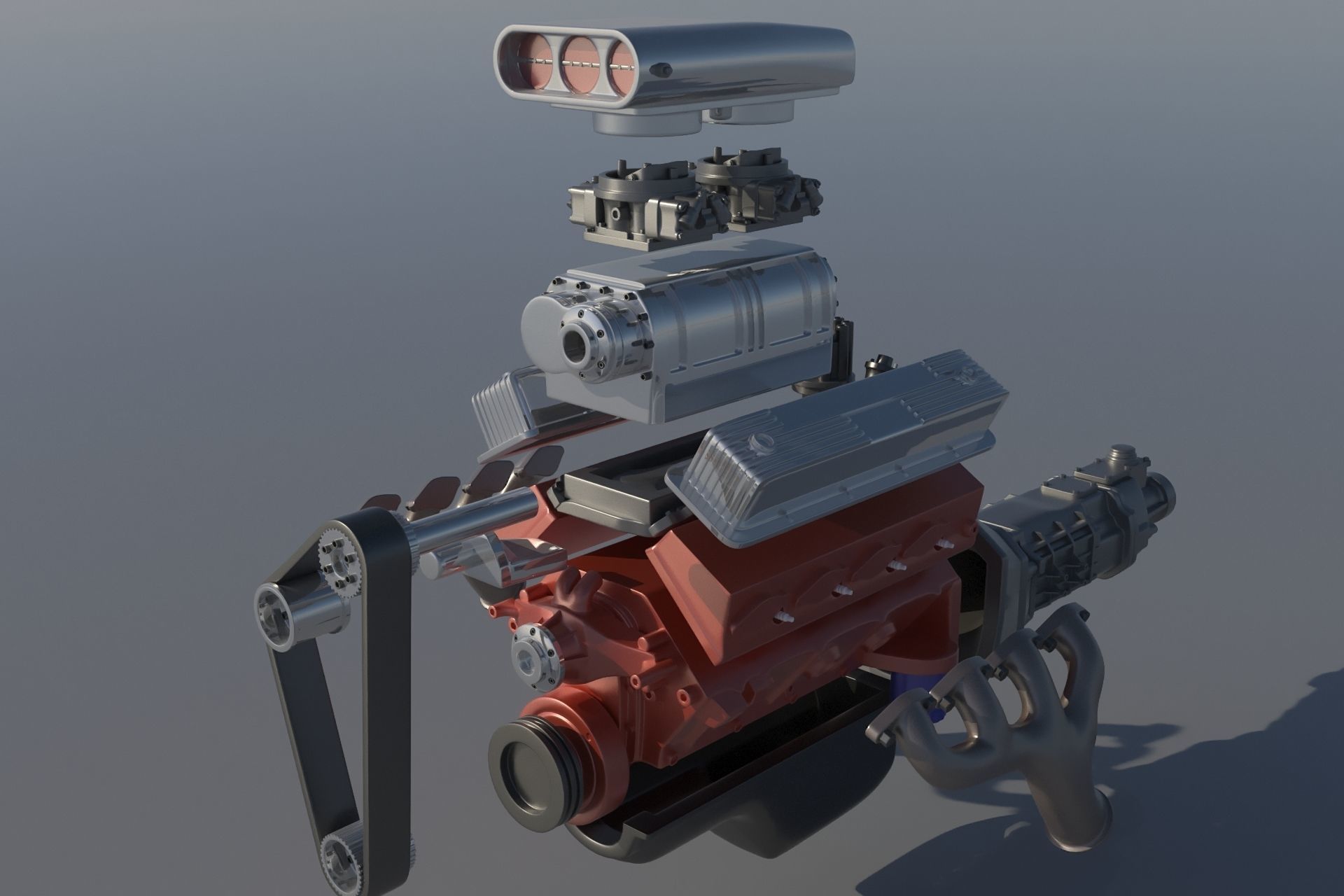 Chevrolet Big Block 454 Supercharger 3D model 3D printable | CGTrader