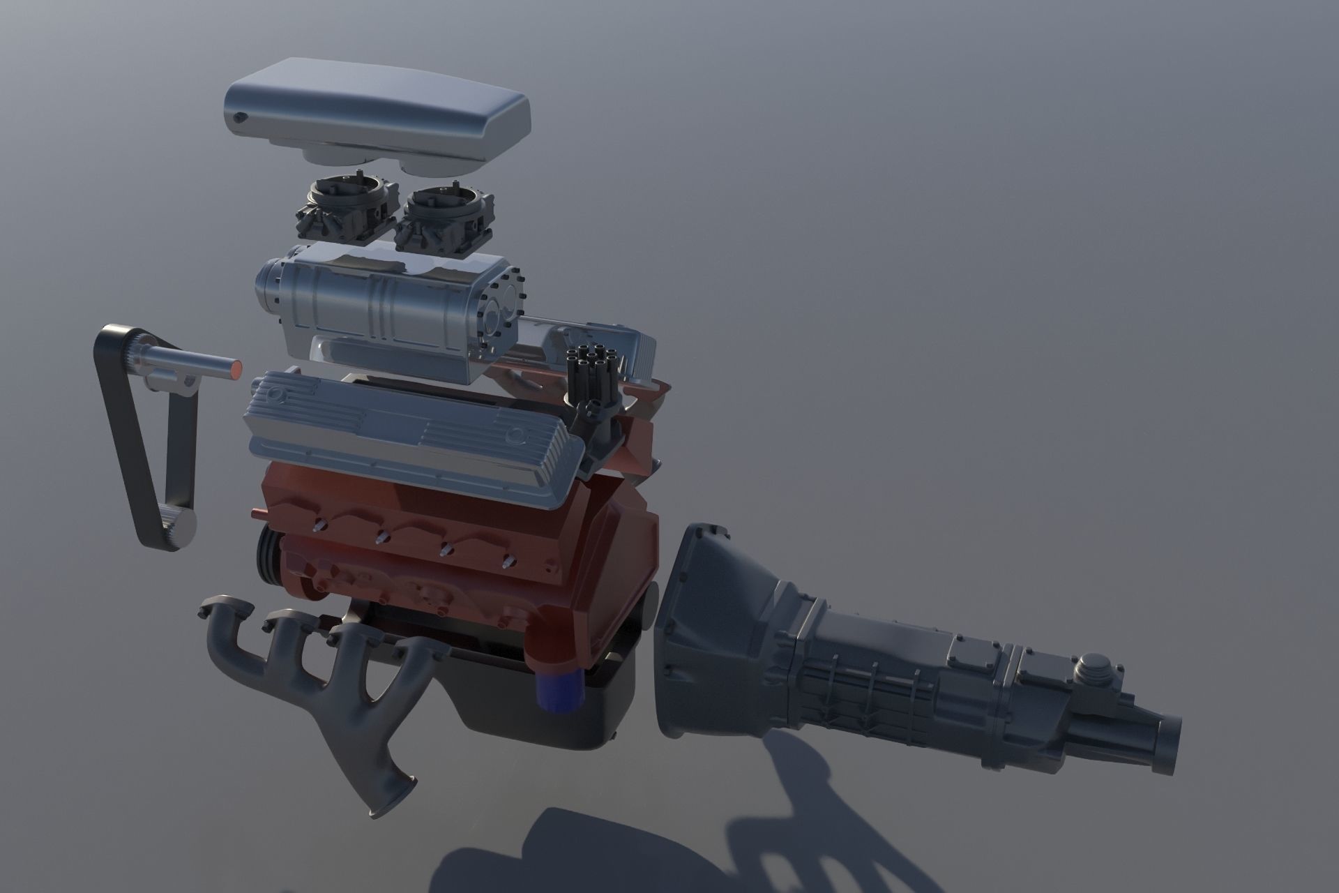 Chevrolet Big Block 454 Supercharger 3D model 3D printable | CGTrader