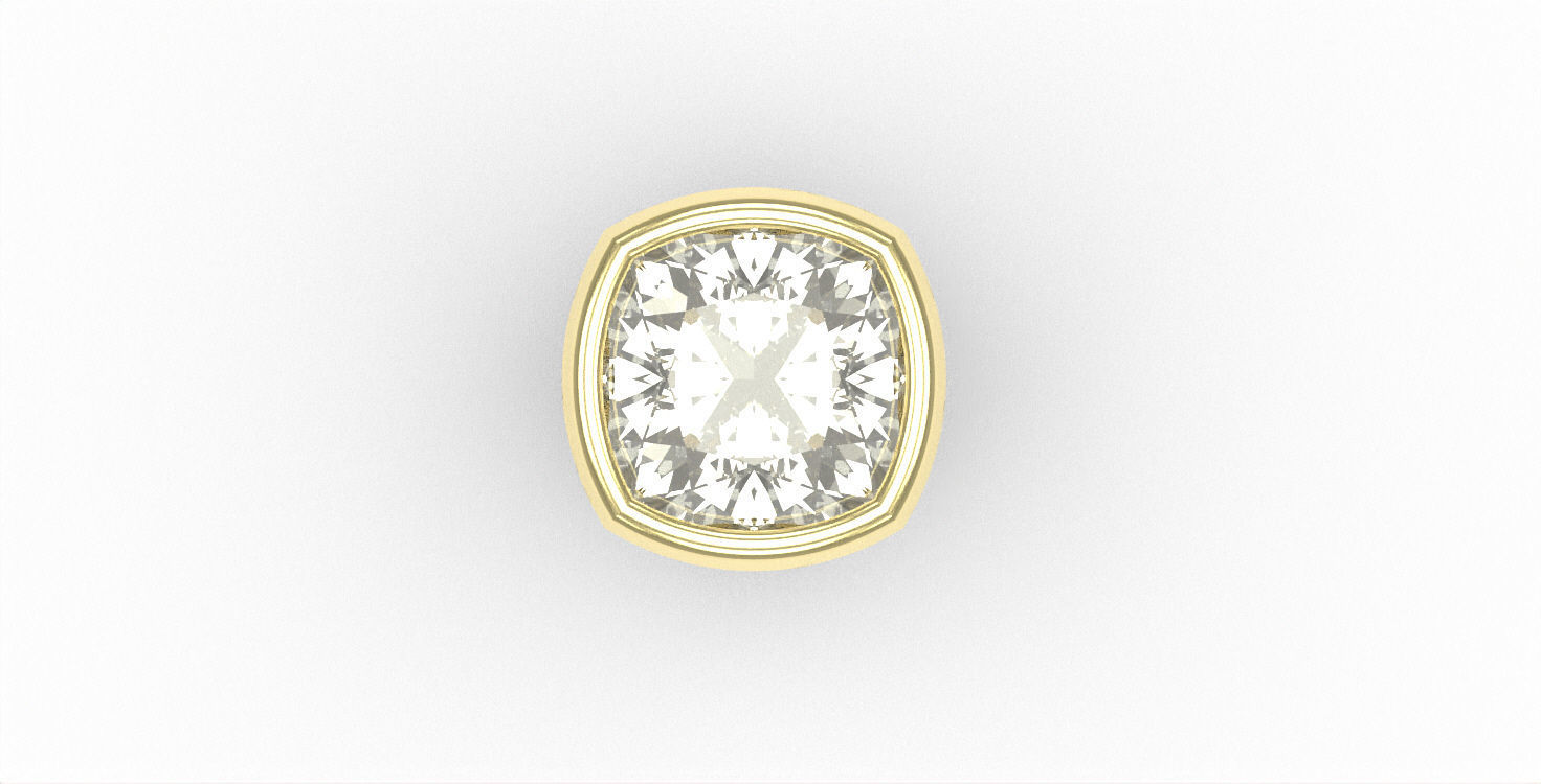 Ready-made Cushion Cut Stone Setting Goldsmith Semi-finished 3D model ...