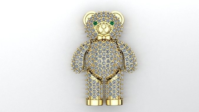 bear diamonds pendant 3D model 3D printable | CGTrader
