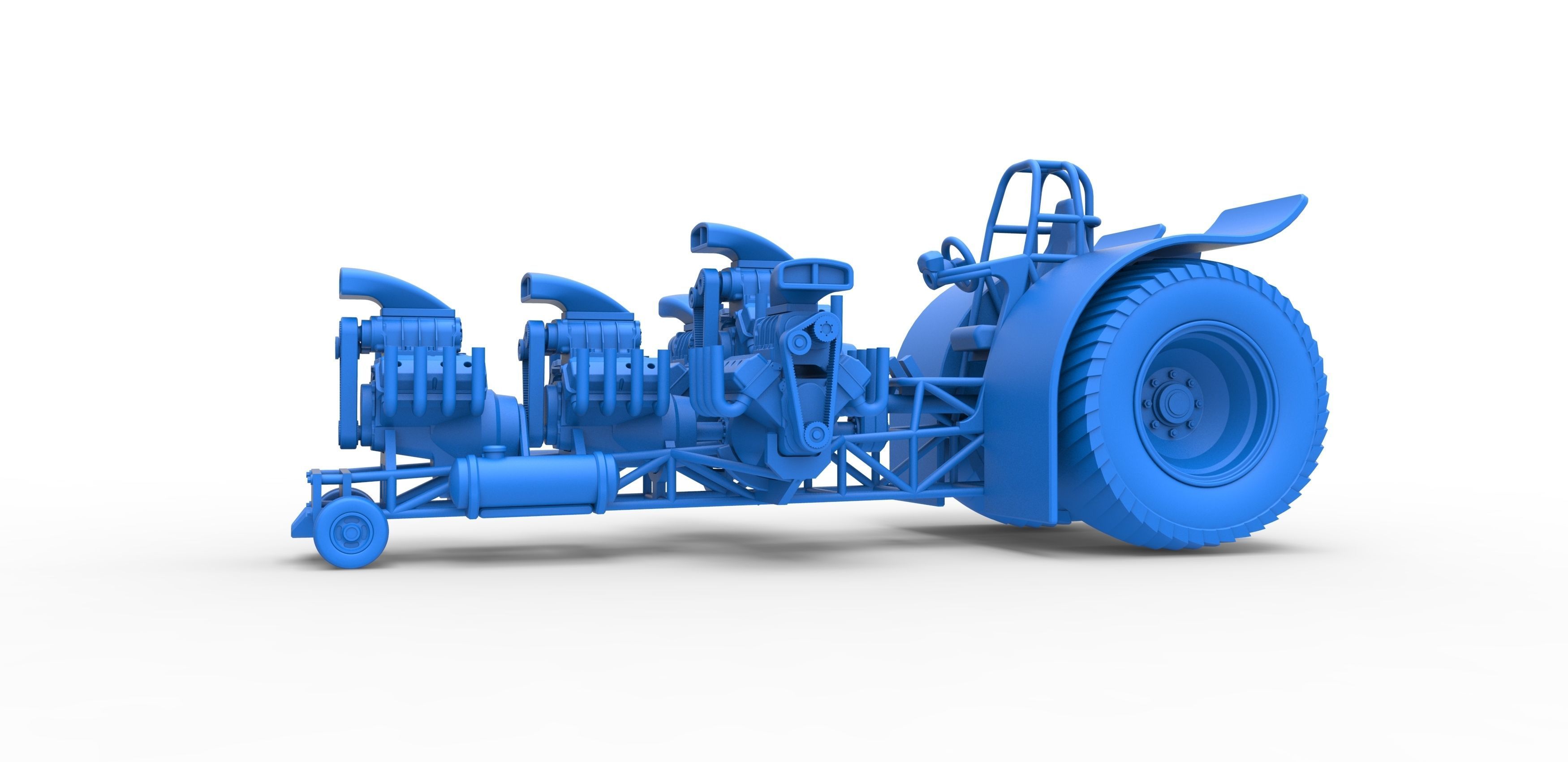 Pulling tractor with 5 engines V8 Version 4 Scale 1 to 25 3D model 3D ...