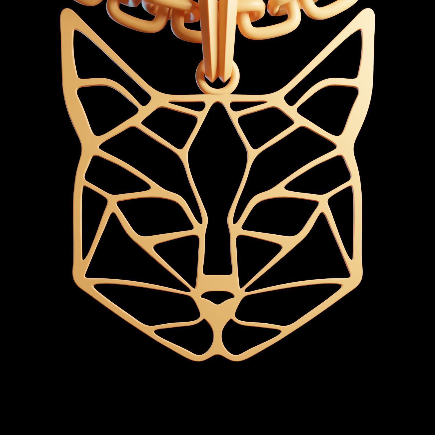 Feline Cat Stylized Pendant Amulet Necklace Design 3D model 3D ...
