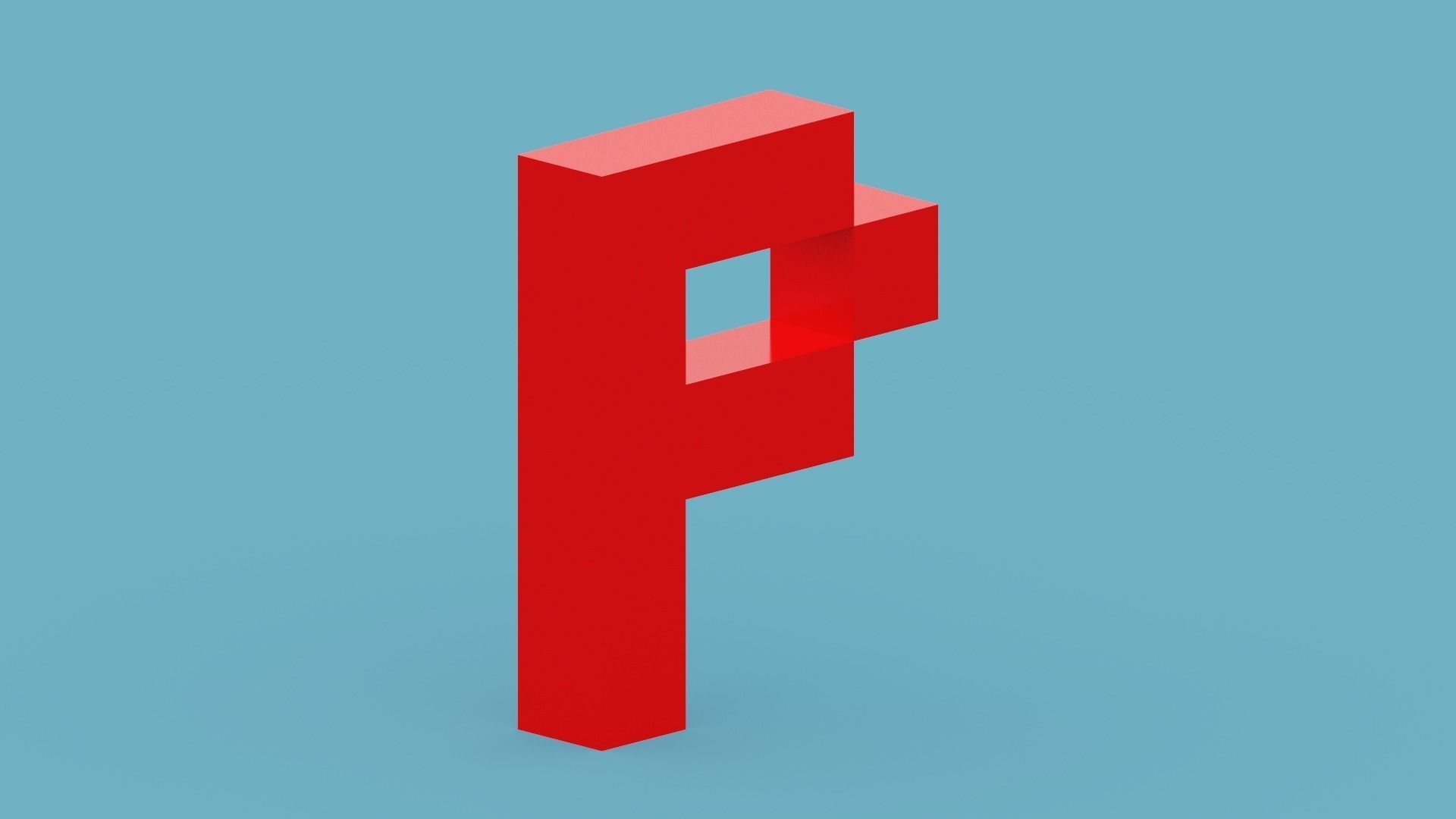 3D model Pixel Letter P VR / AR / low-poly | CGTrader