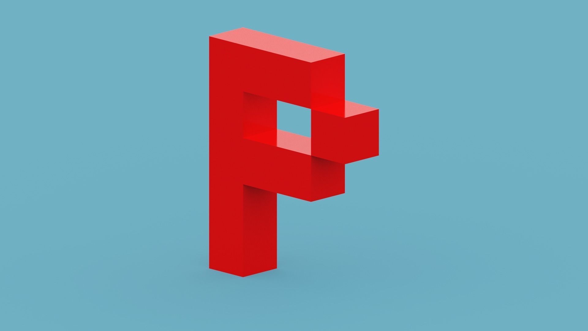 3D model Pixel Letter P VR / AR / low-poly | CGTrader