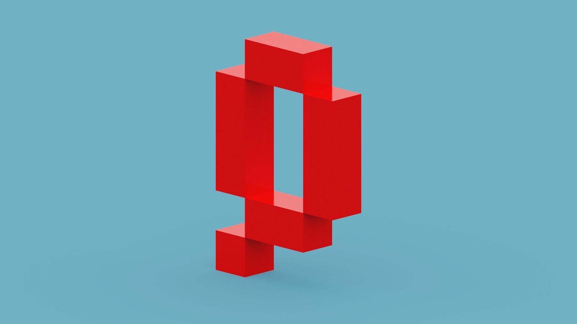 3D model Pixel Letter Q VR / AR / low-poly | CGTrader