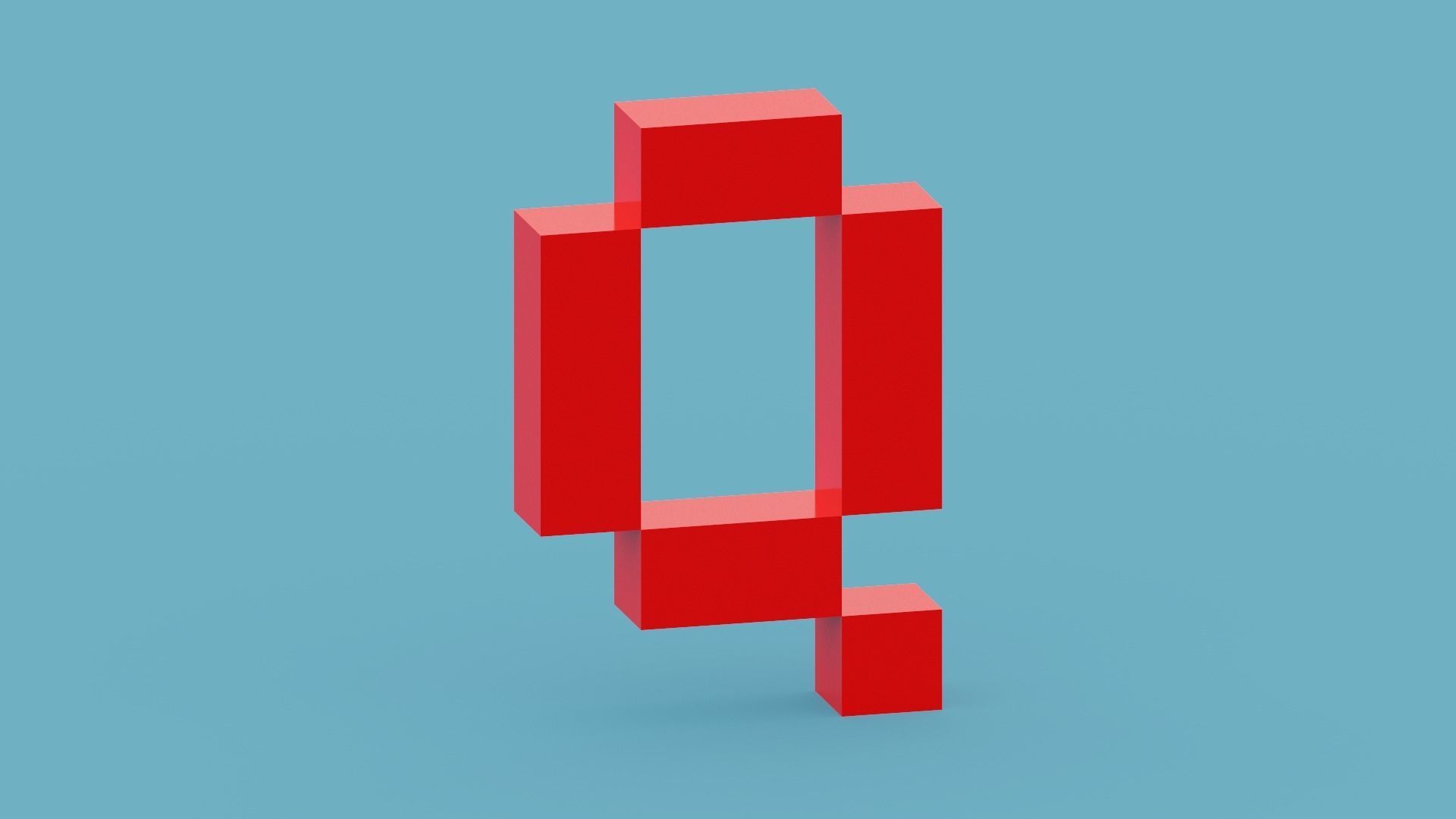 3D model Pixel Letter Q VR / AR / low-poly | CGTrader