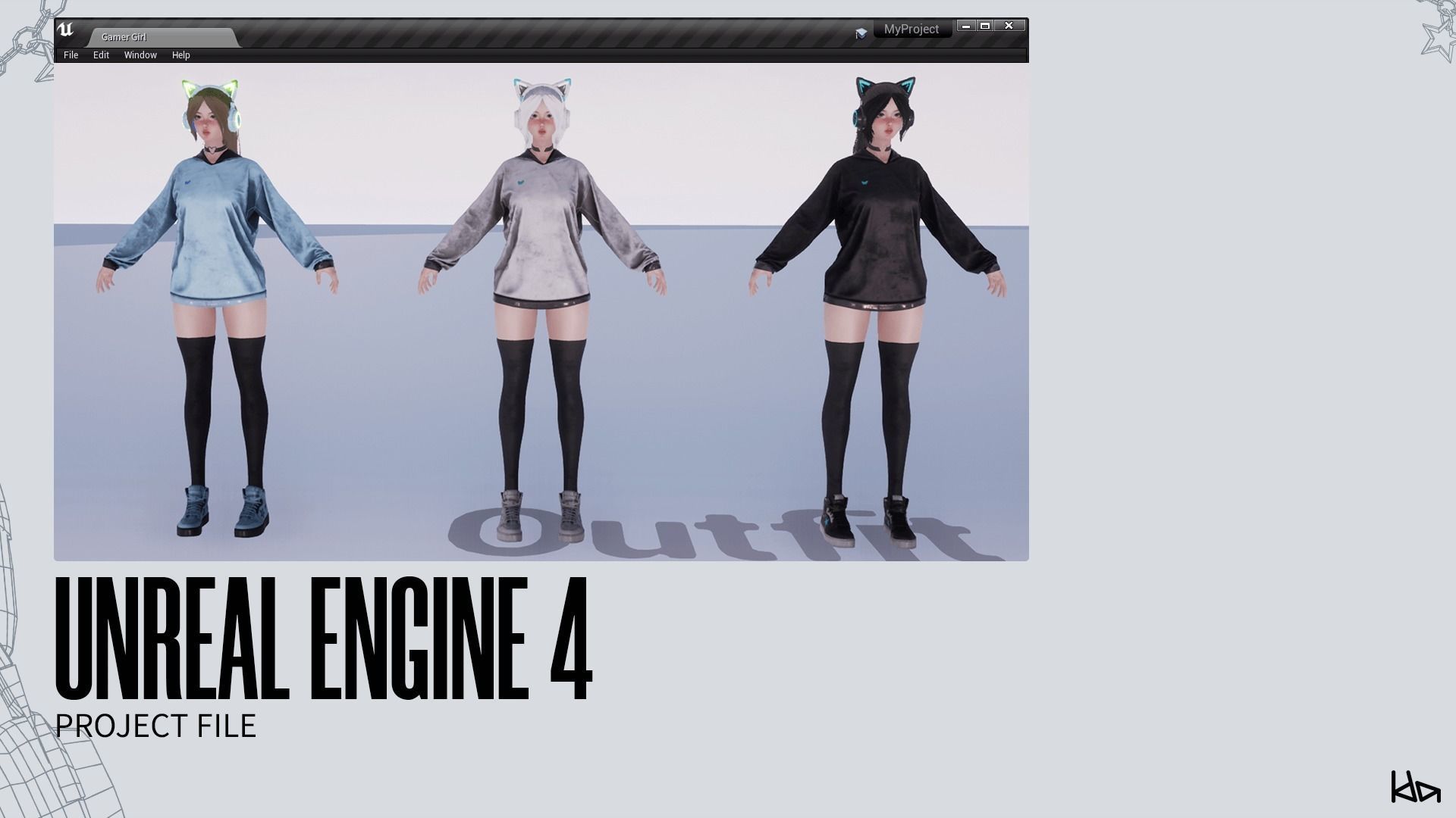 3D model Gamer Girl - Game Ready VR / AR / low-poly | CGTrader