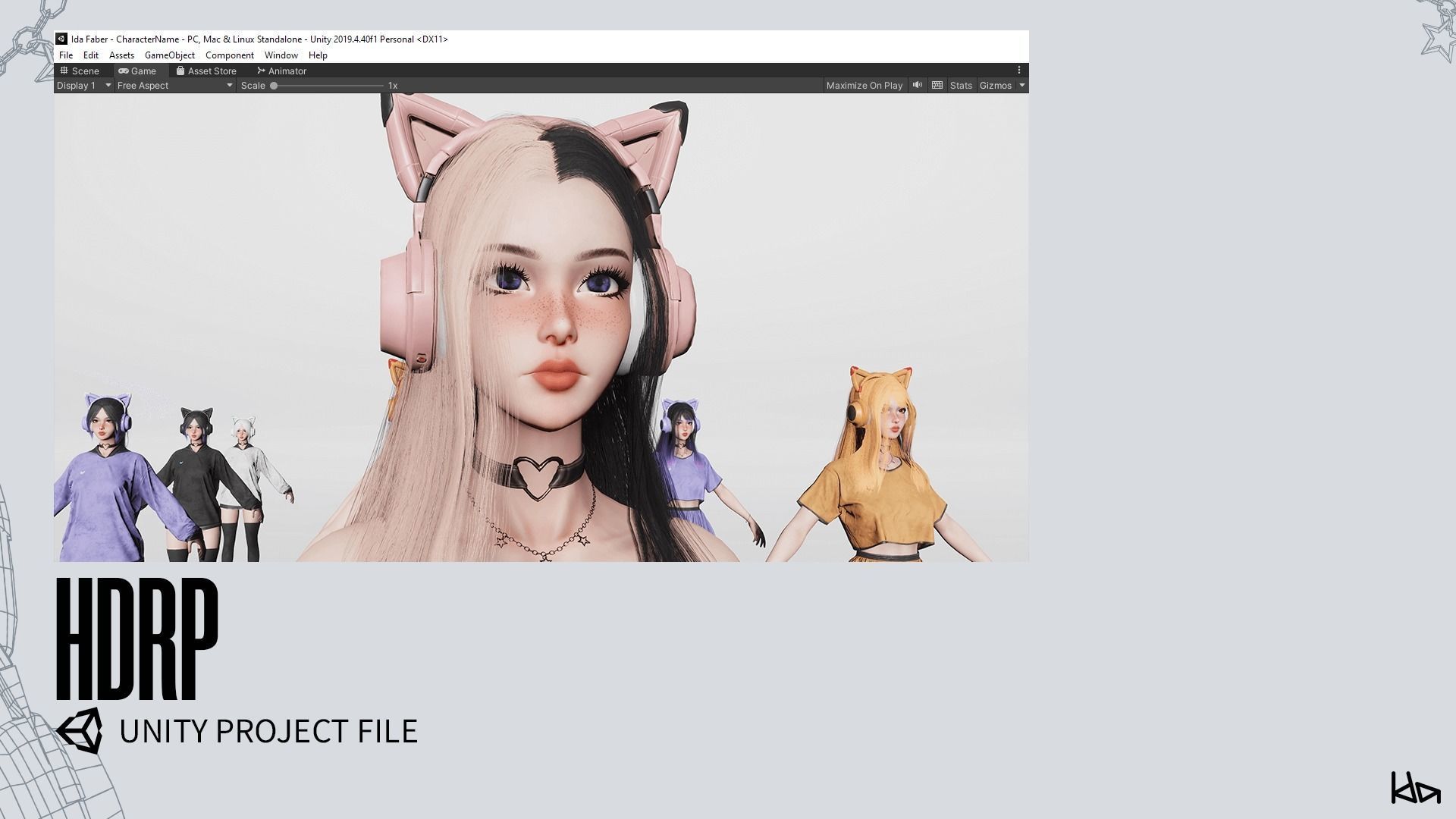 3D model Gamer Girl - Game Ready VR / AR / low-poly | CGTrader