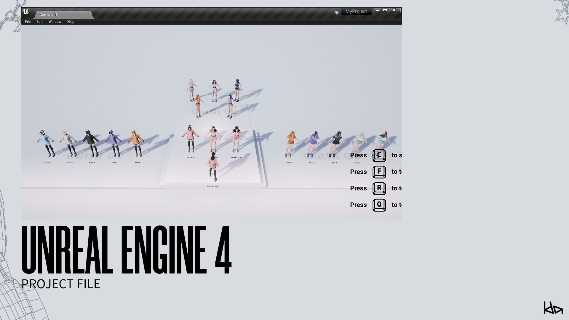 3D model Gamer Girl - Game Ready VR / AR / low-poly | CGTrader