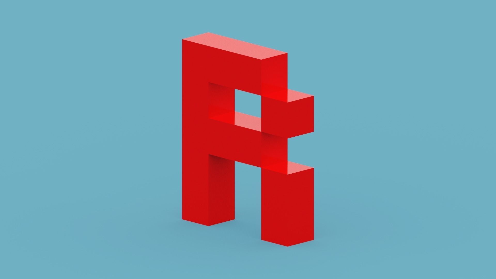 3D model Pixel Letter R VR / AR / low-poly | CGTrader