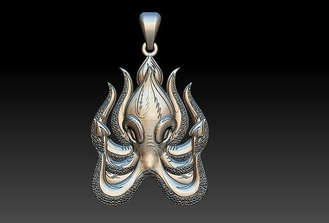 Octopus Pendant 3D model 3D printable | CGTrader
