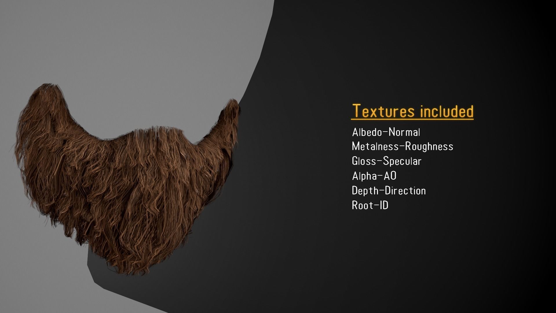 3D model Facial Hair Cards Style 3 - Goatee Beard VR / AR / low-poly ...