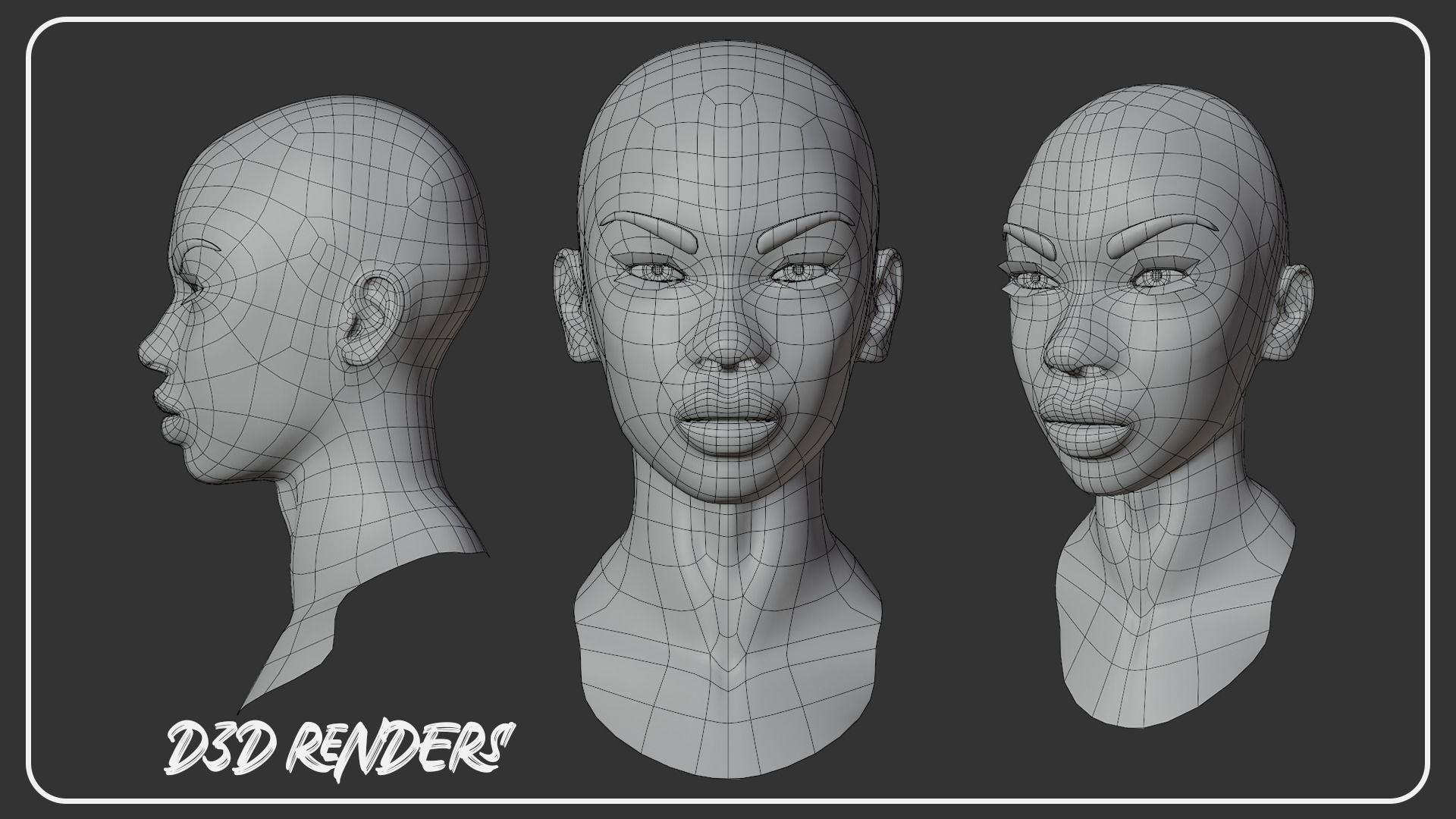 Low Poly Female Head Bust 3D model | CGTrader