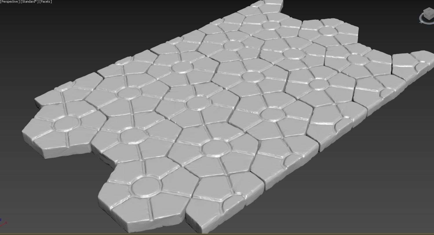 Stone tile pavement 3D model | CGTrader