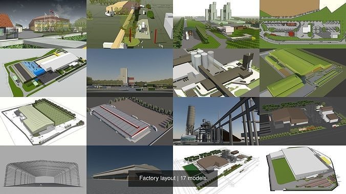 Factory layout 3D Model Collection | CGTrader