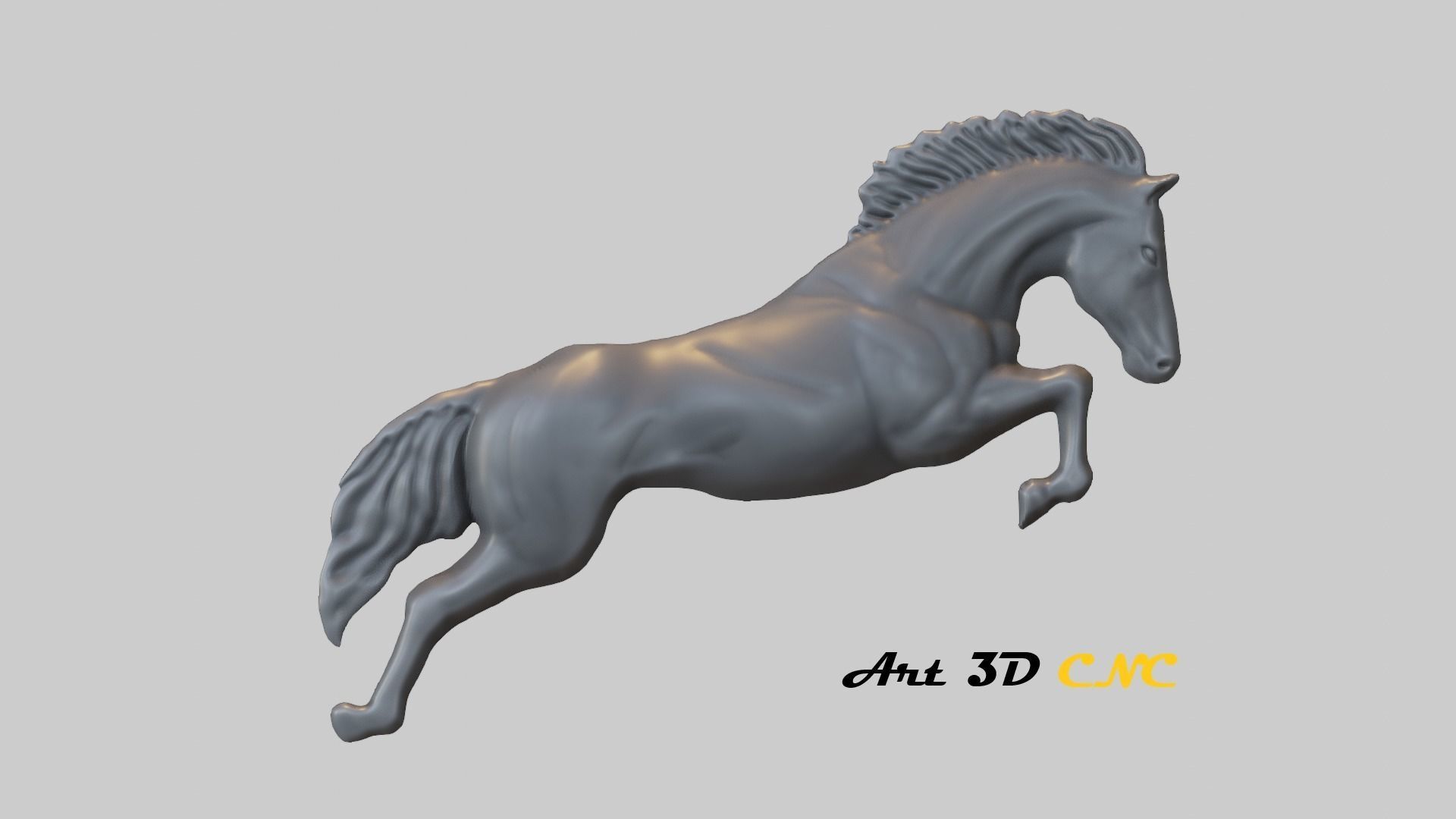 Horse Art CNC- ArtCam 3D model 3D printable | CGTrader
