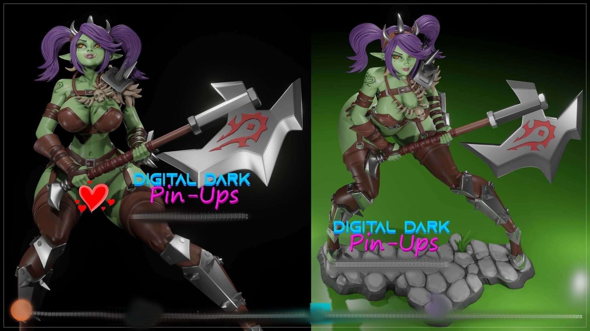 Orc Girl World of Warcraft with NSFW version and Miniatures 3D model 3D printable | CGTrader