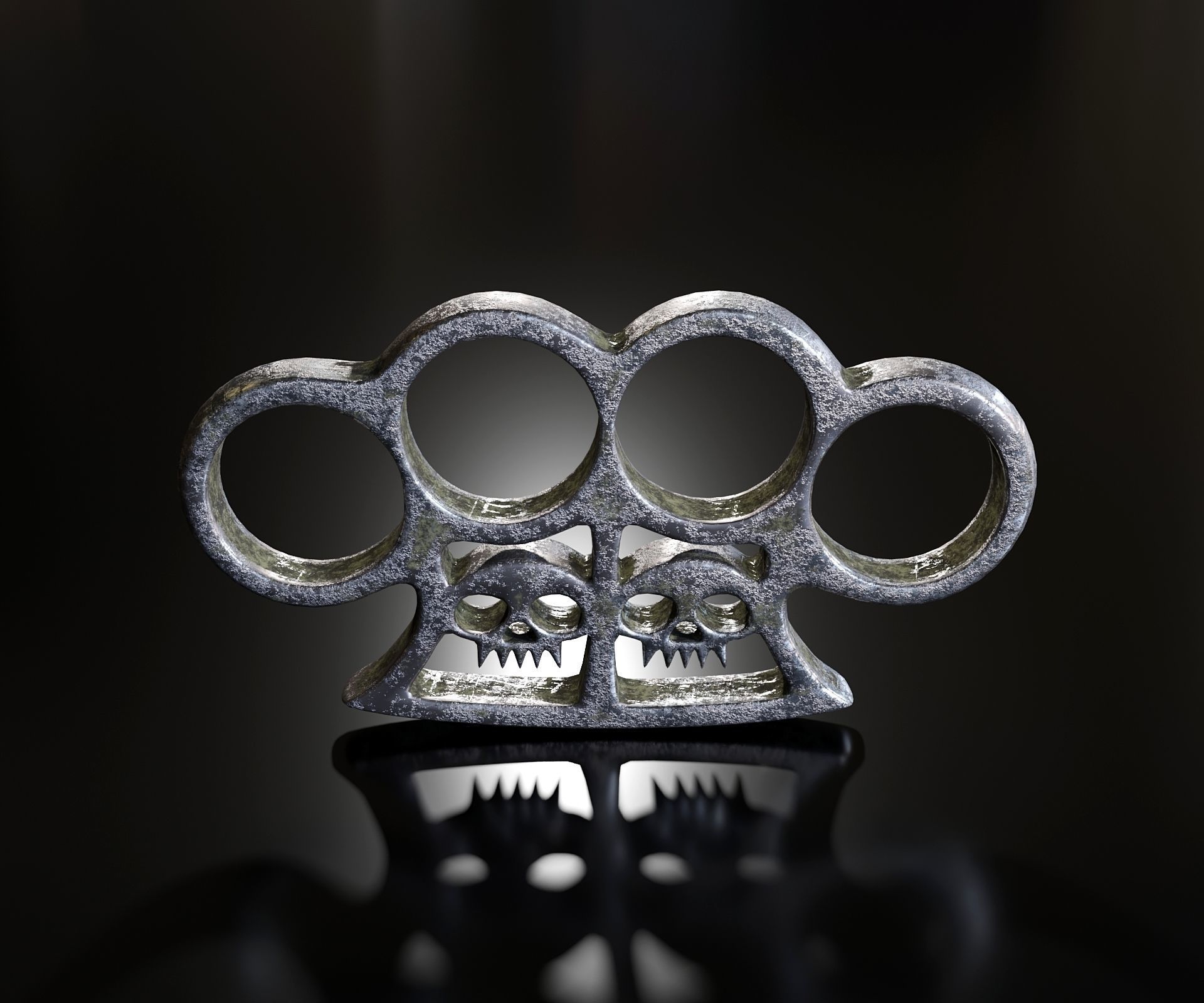 Grunge metal brass knuckles 3D model | CGTrader