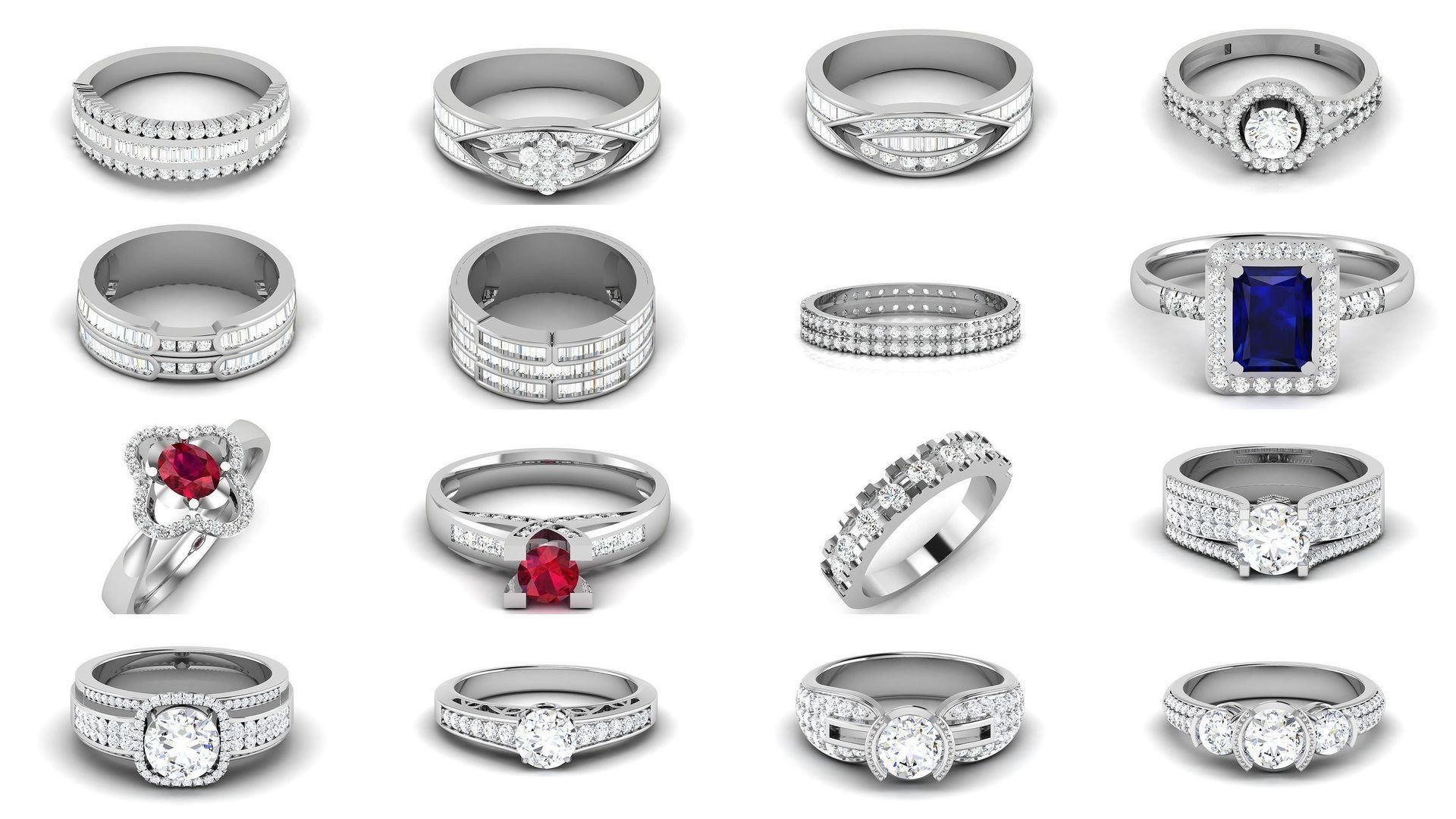 640 Solitaire Wedding Engagement Rings Collection | CGTrader