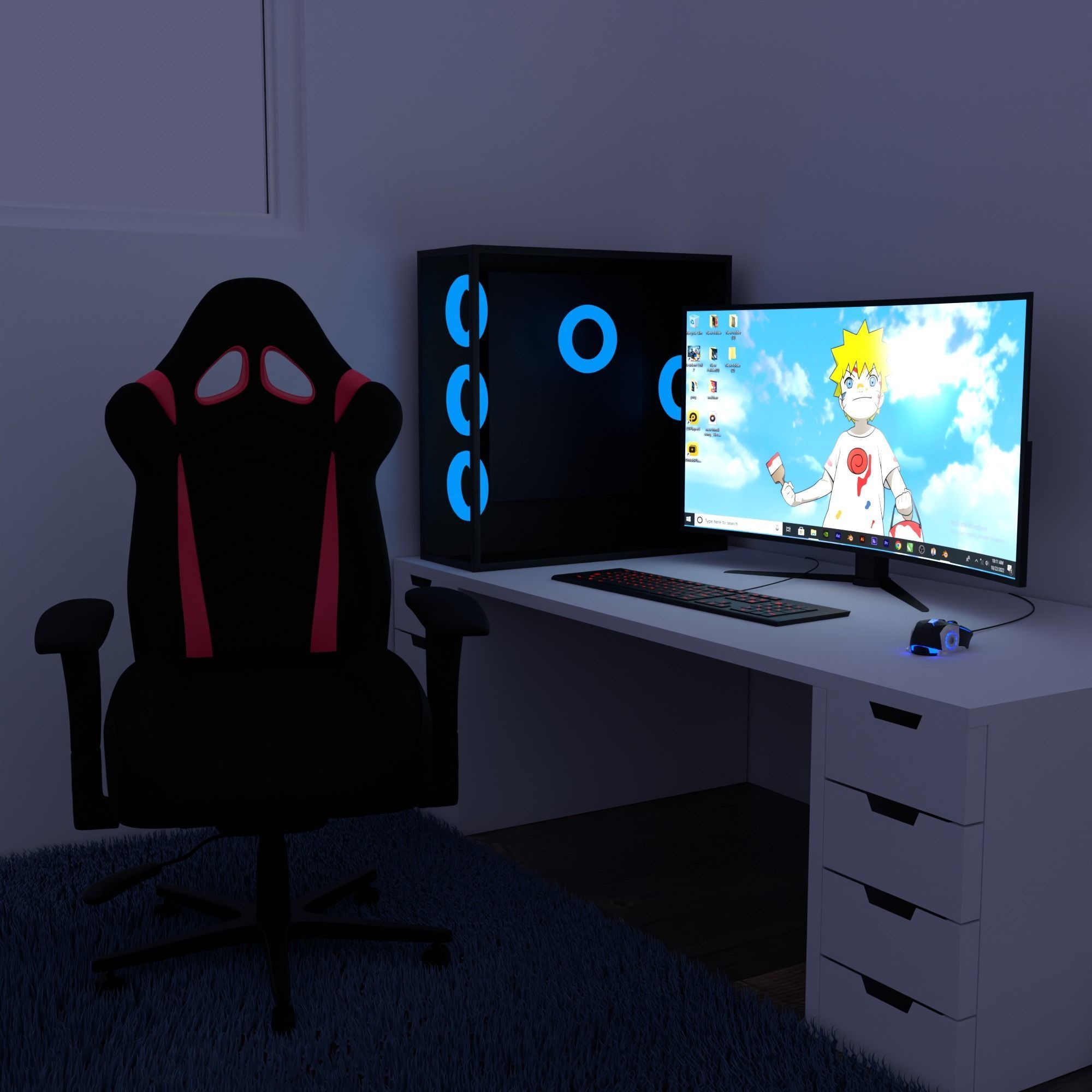 Gaming room free 3d room setup for all blender user free VR / AR / low ...