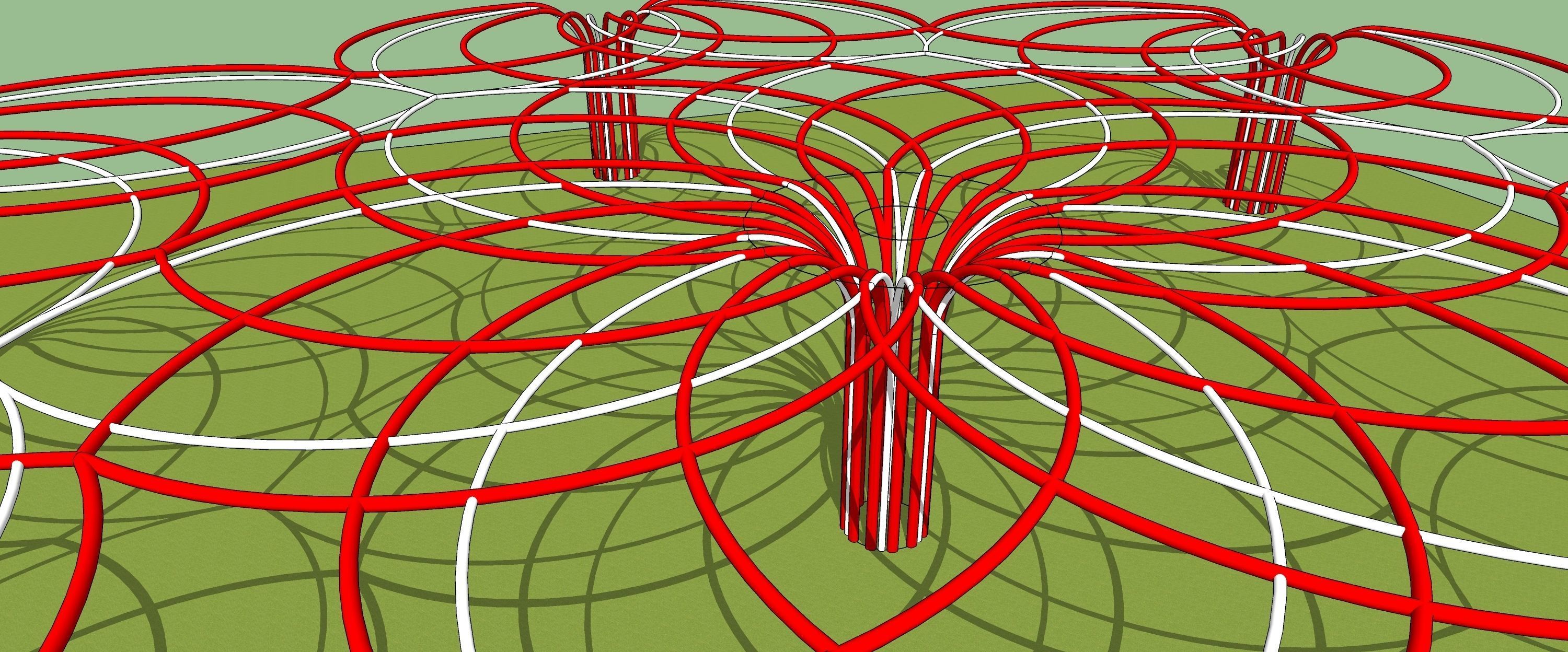 Big organic canopy steel pipe bending 3D model | CGTrader