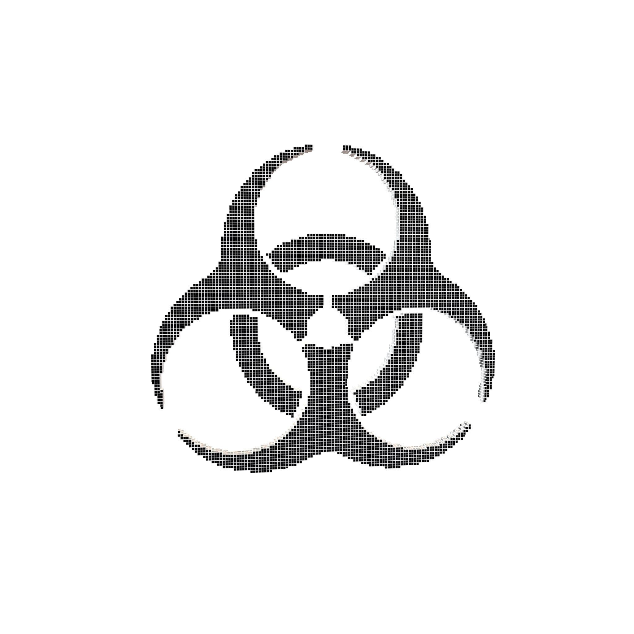 3D model Voxel Biological Hazard Symbol v1 006 VR / AR / low-poly ...