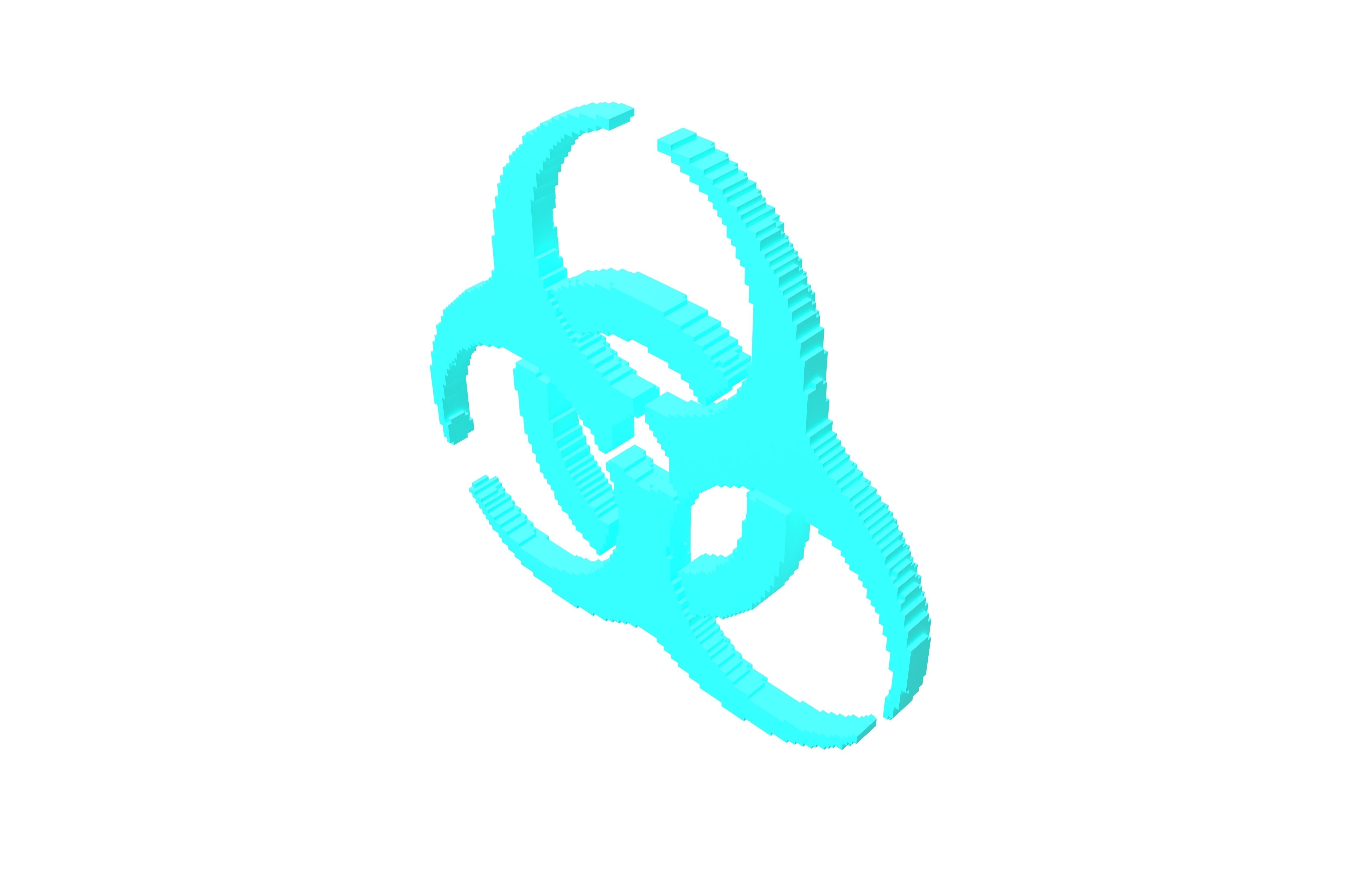 3D model Voxel Biological Hazard Symbol v1 006 VR / AR / low-poly ...