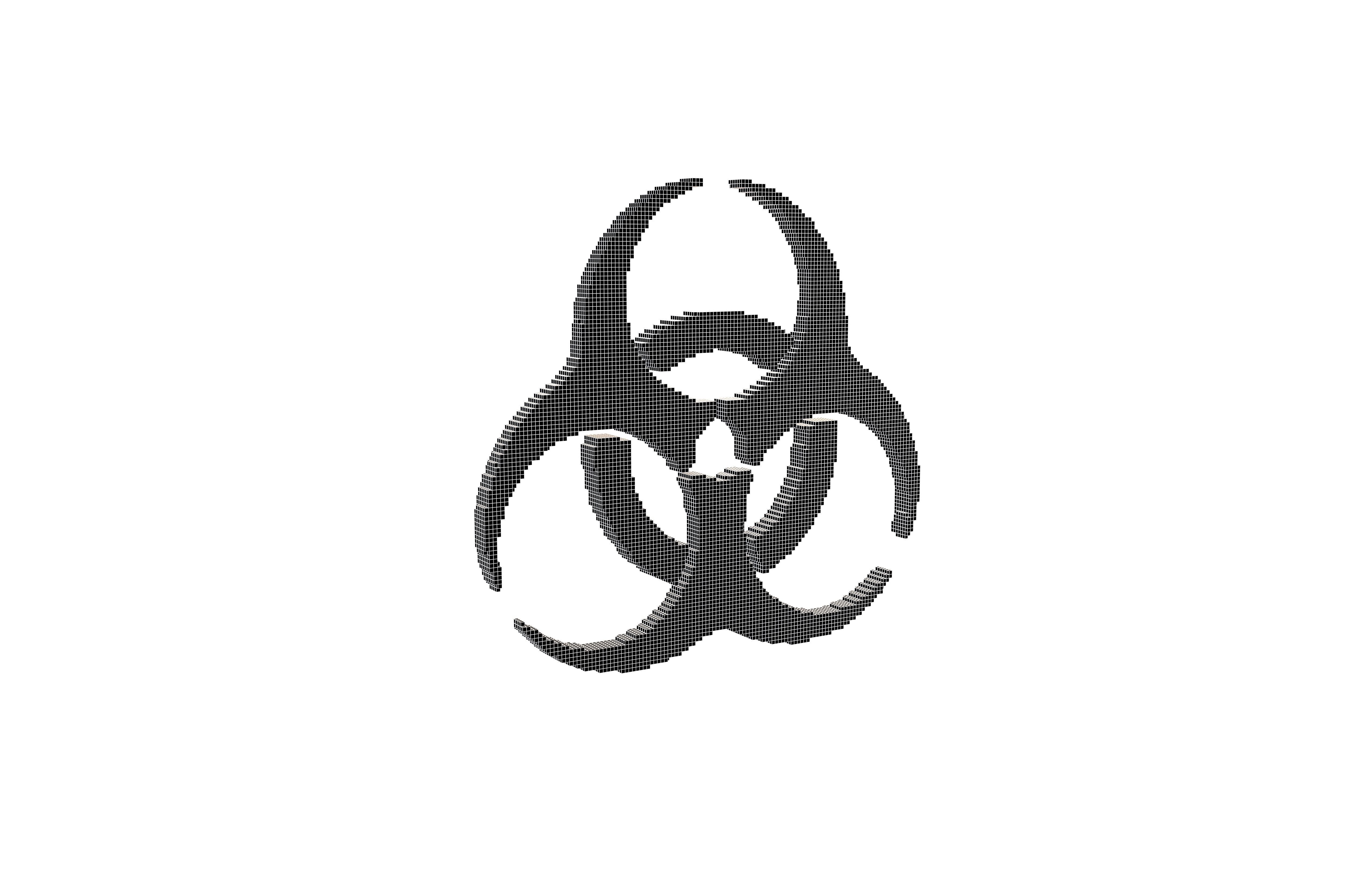 3D model Voxel Biological Hazard Symbol v1 006 VR / AR / low-poly ...