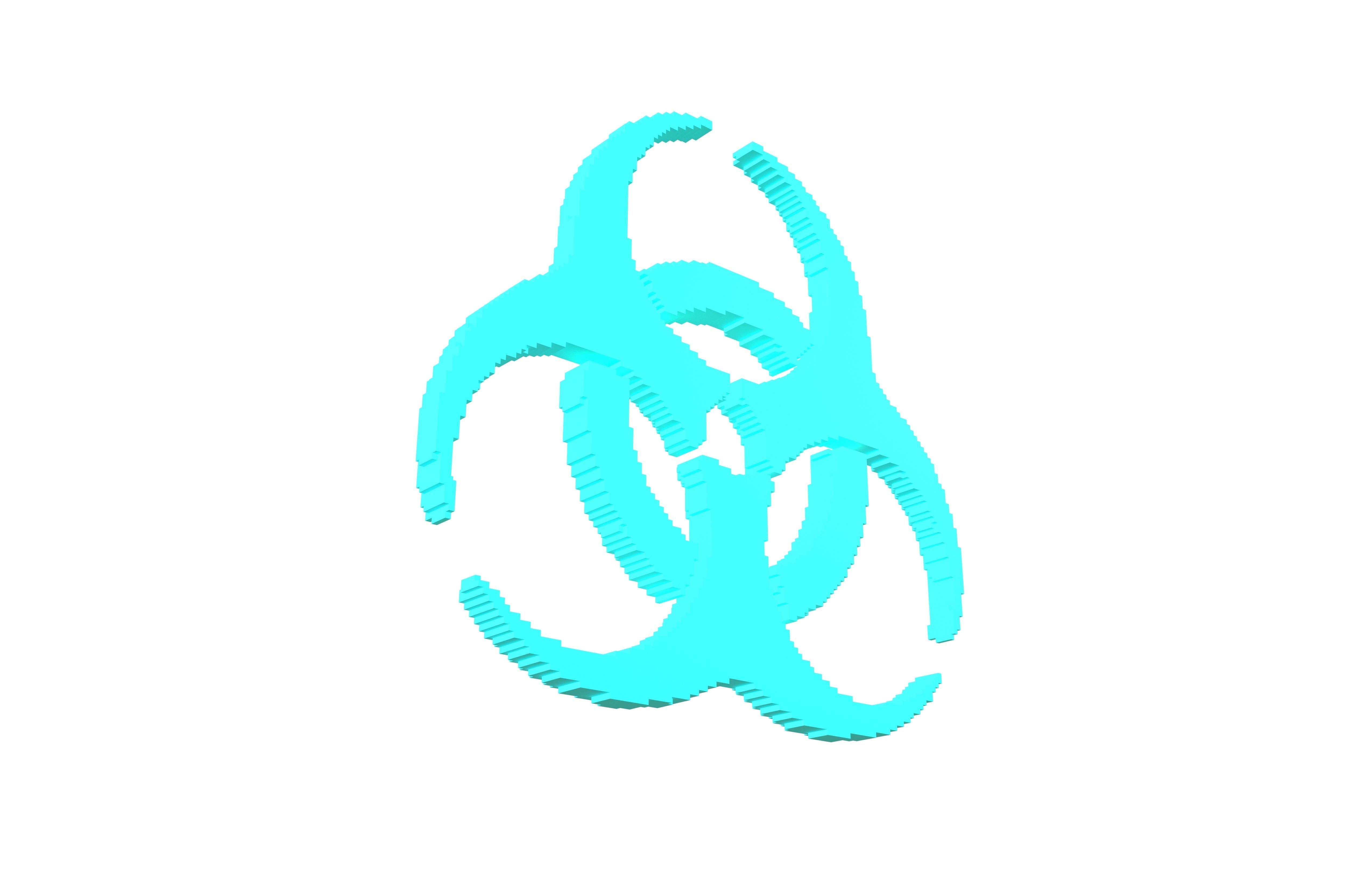 3D model Voxel Biological Hazard Symbol v1 006 VR / AR / low-poly ...