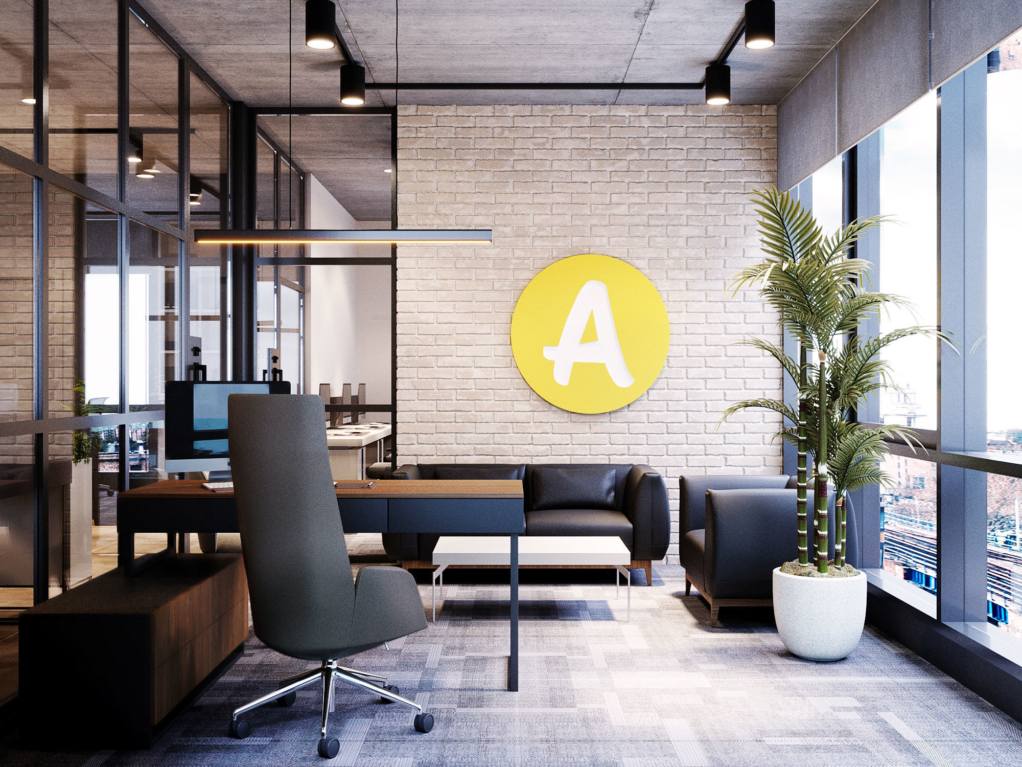 Office interior design 3D model | CGTrader