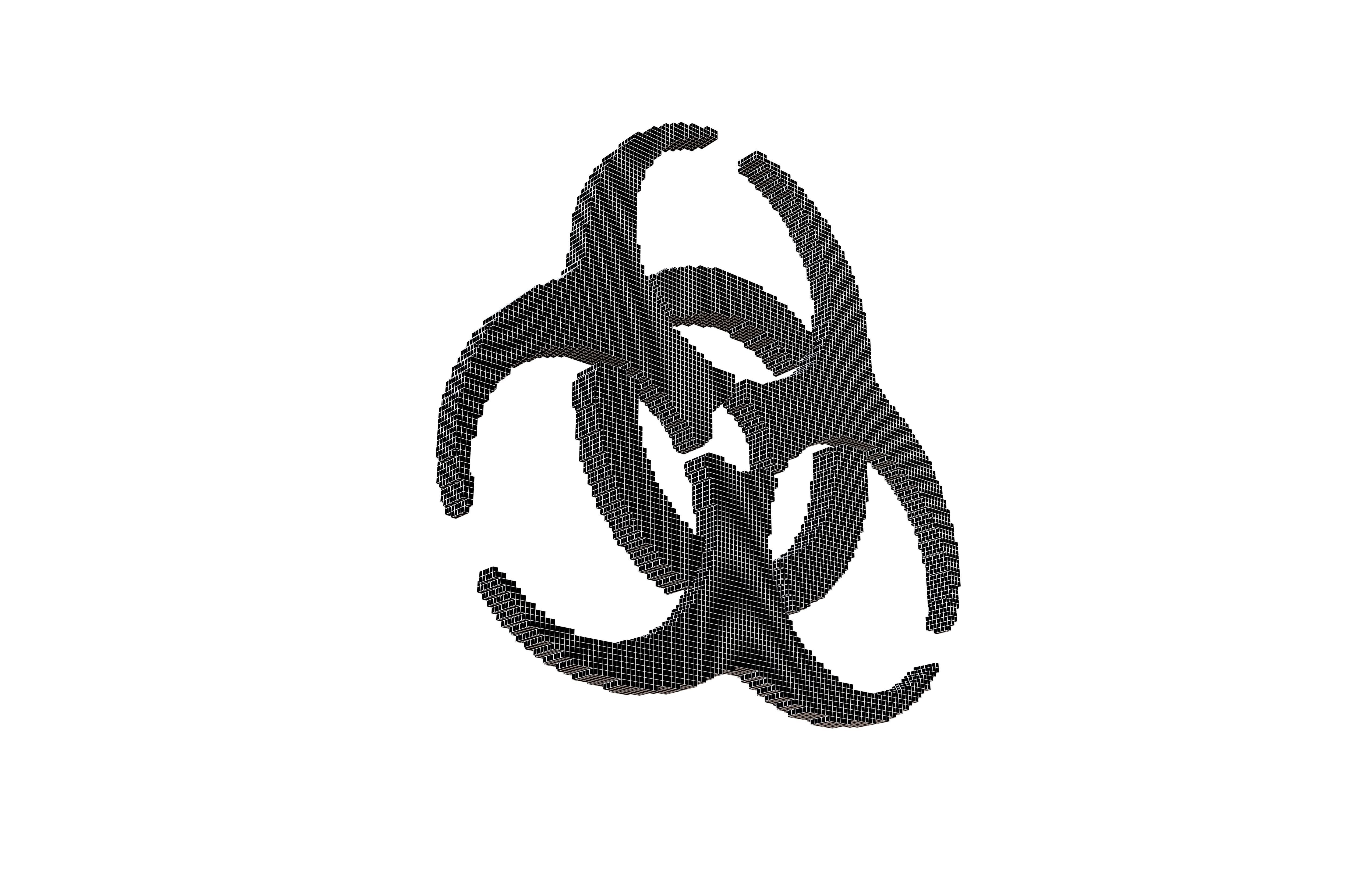 3D model Voxel Biological Hazard Symbol v1 009 VR / AR / low-poly ...