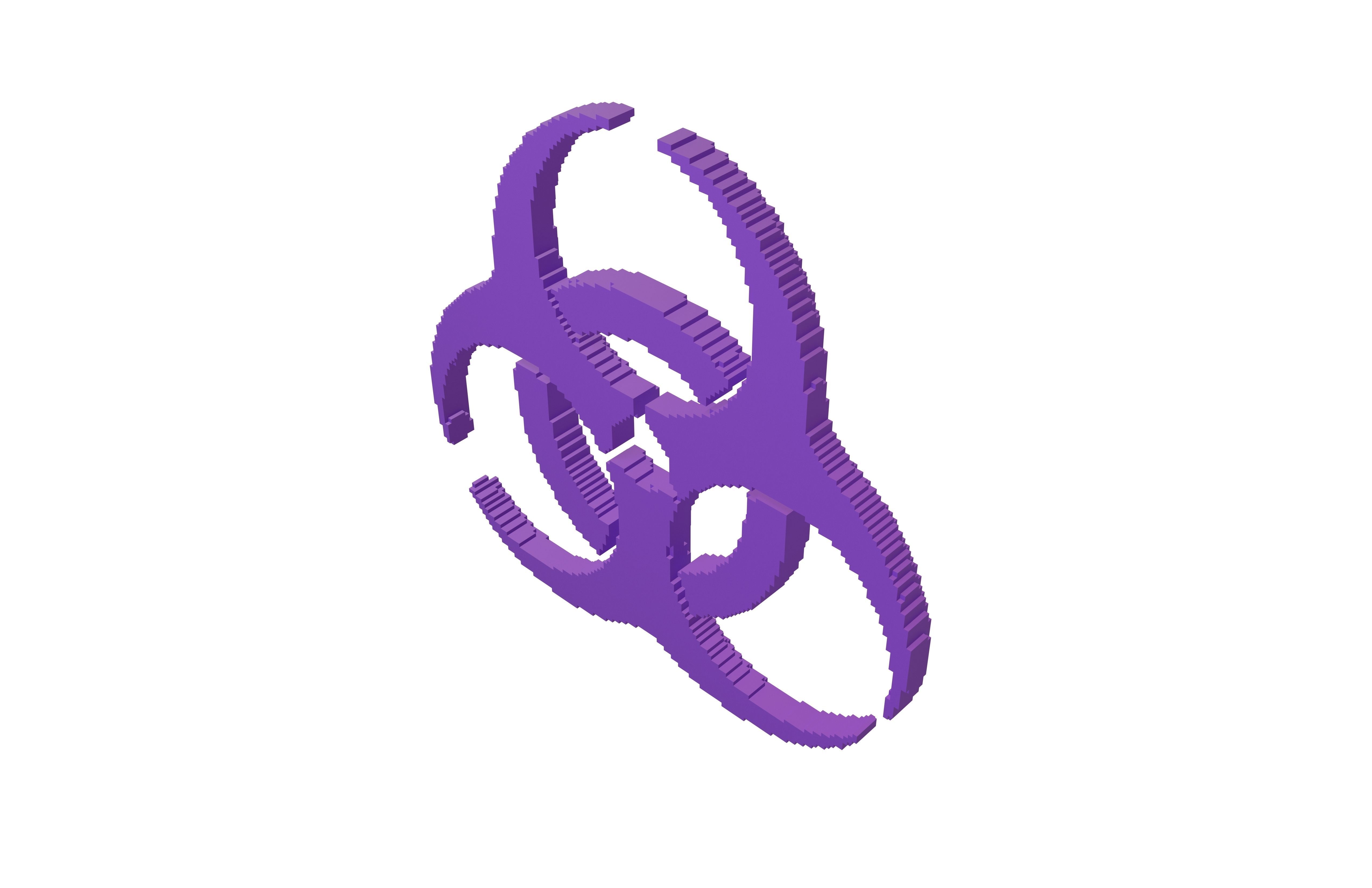 3D model Voxel Biological Hazard Symbol v1 009 VR / AR / low-poly ...