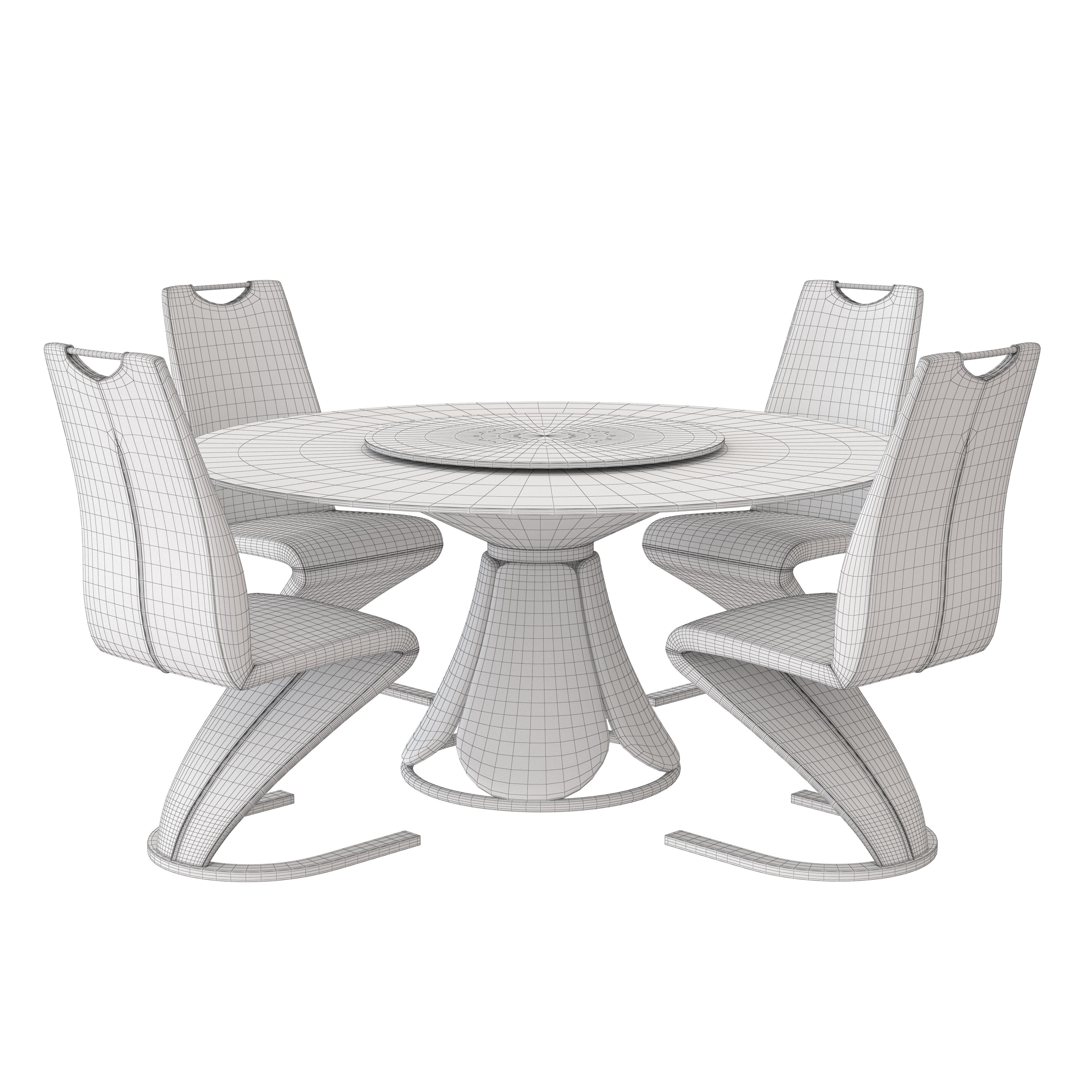 Round Rotating Dining Table 3D model | CGTrader