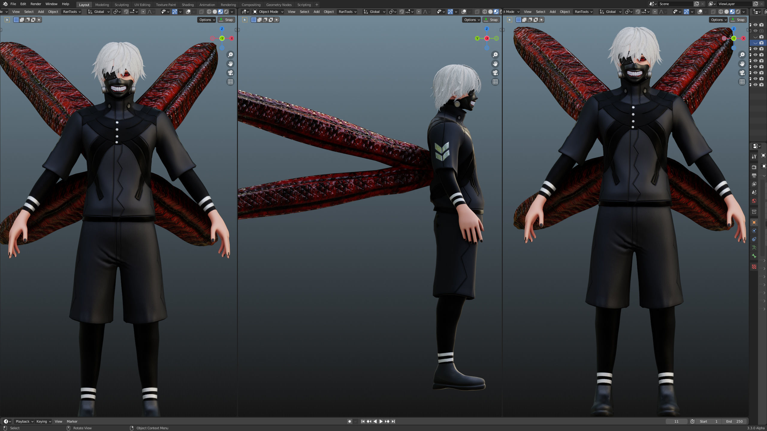 3D model Ken Kaneki VR / AR / low-poly | CGTrader