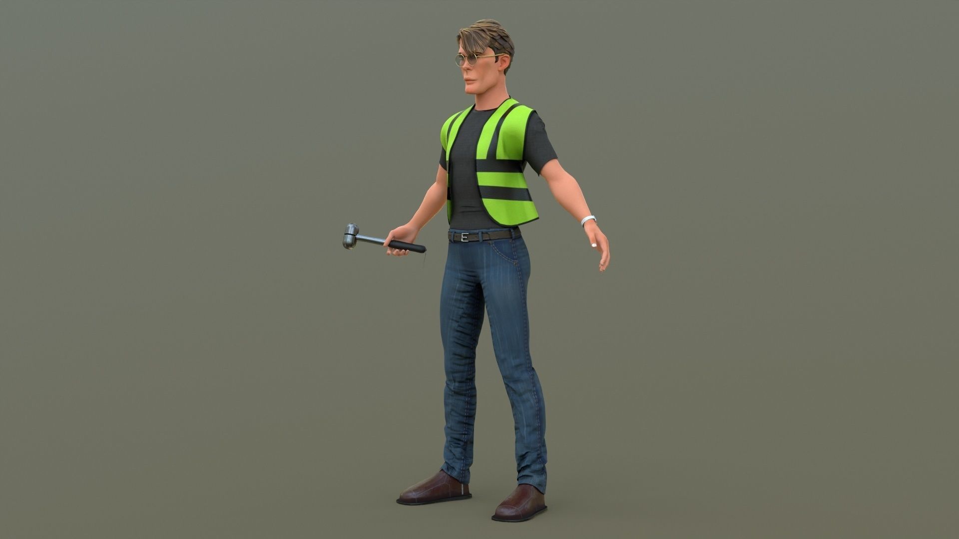 Stylized Engineer Character 3D model | CGTrader