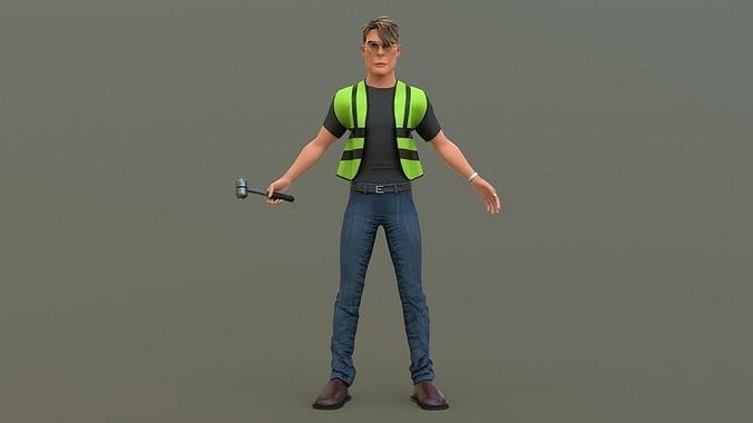 Stylized Engineer Character 3D model | CGTrader