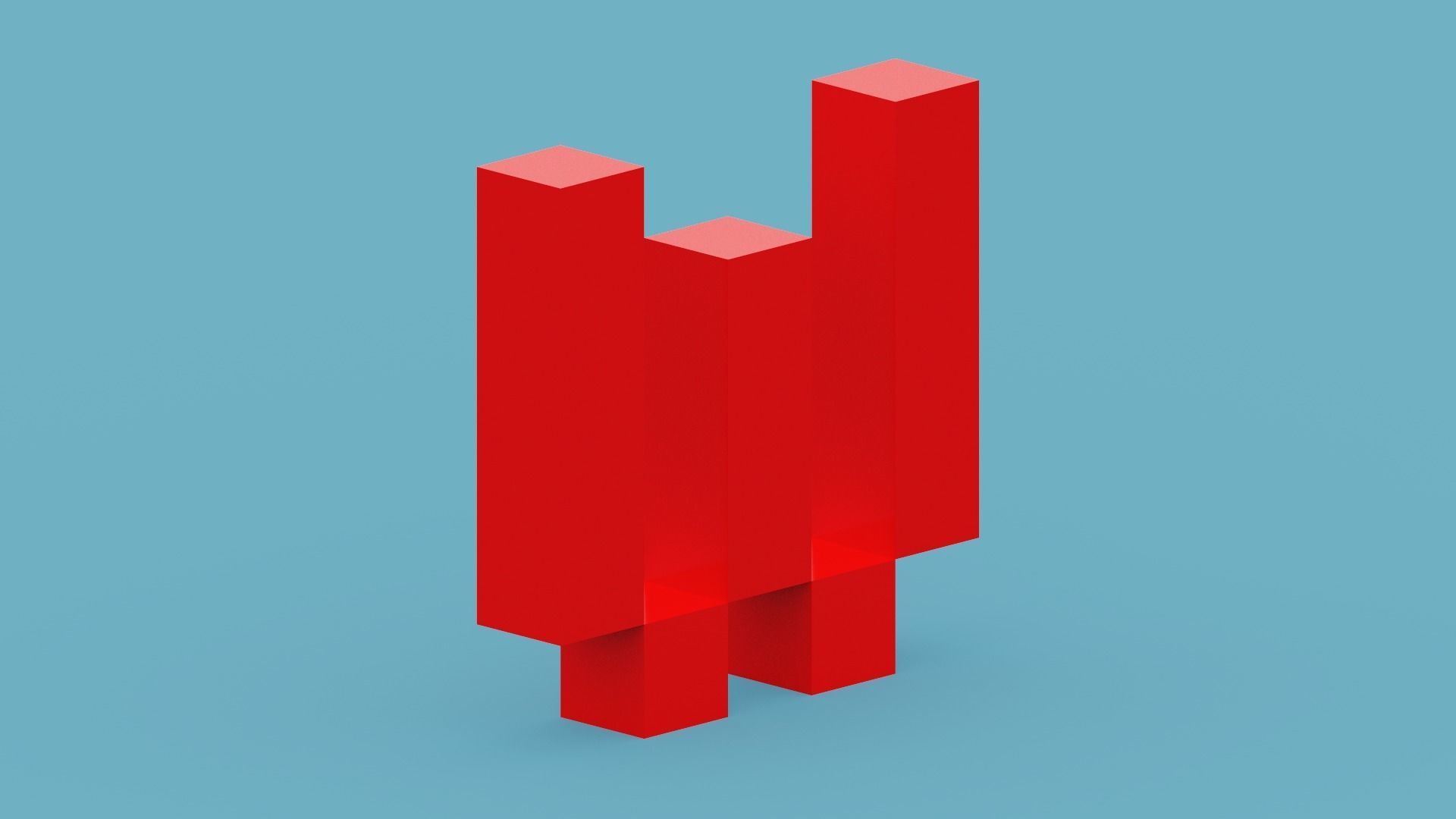 3D model Pixel Letter W VR / AR / low-poly | CGTrader