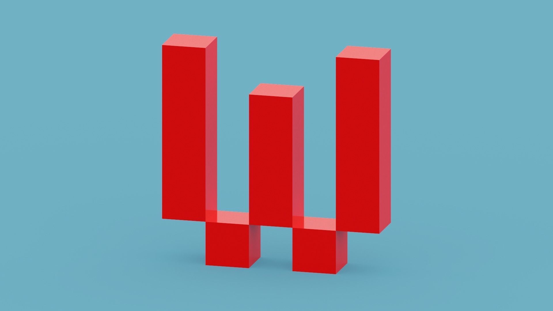 3D model Pixel Letter W VR / AR / low-poly | CGTrader