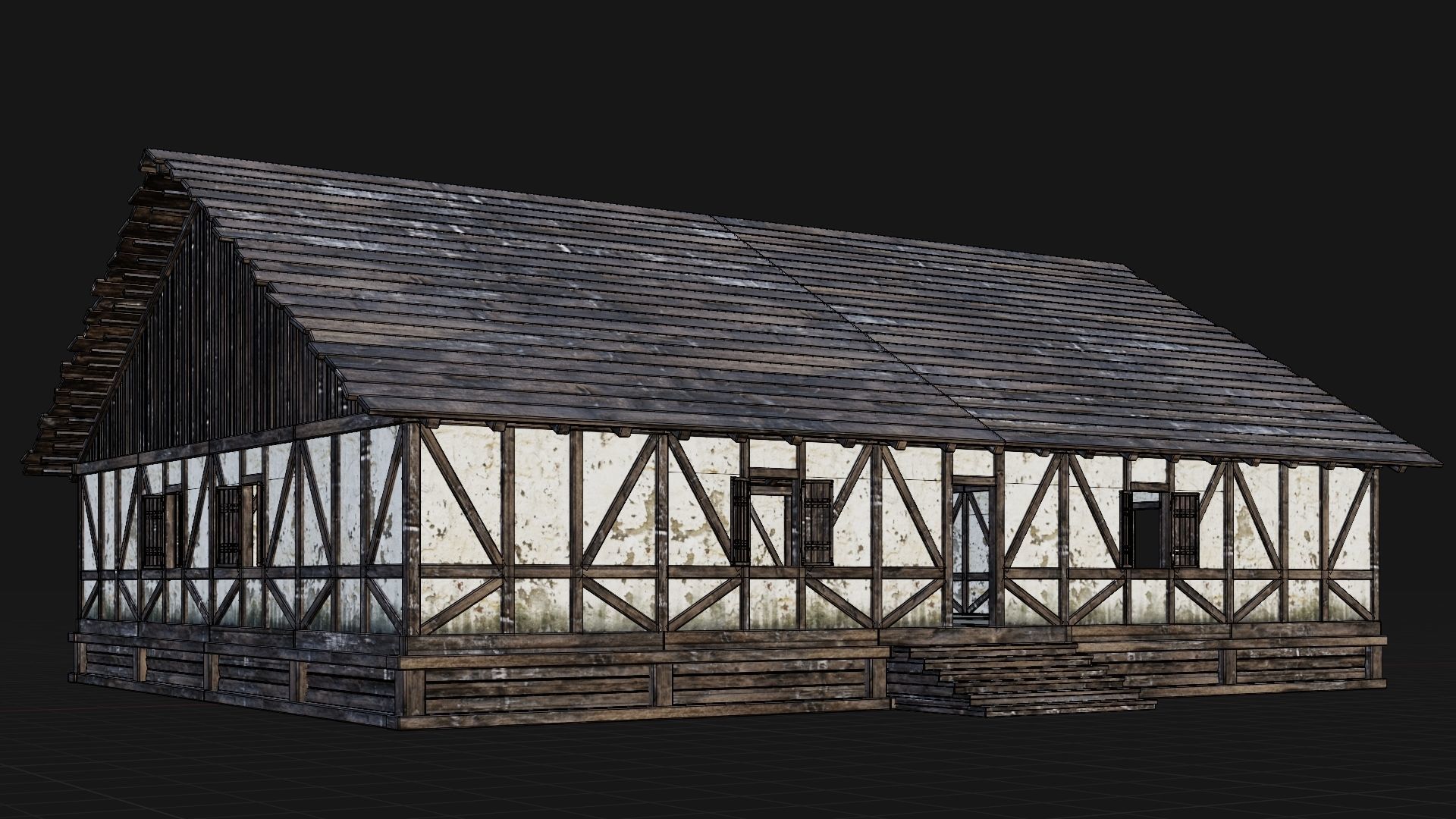 3D model Old Medieval House Building 4K Textures GameReady 196 VR / AR ...