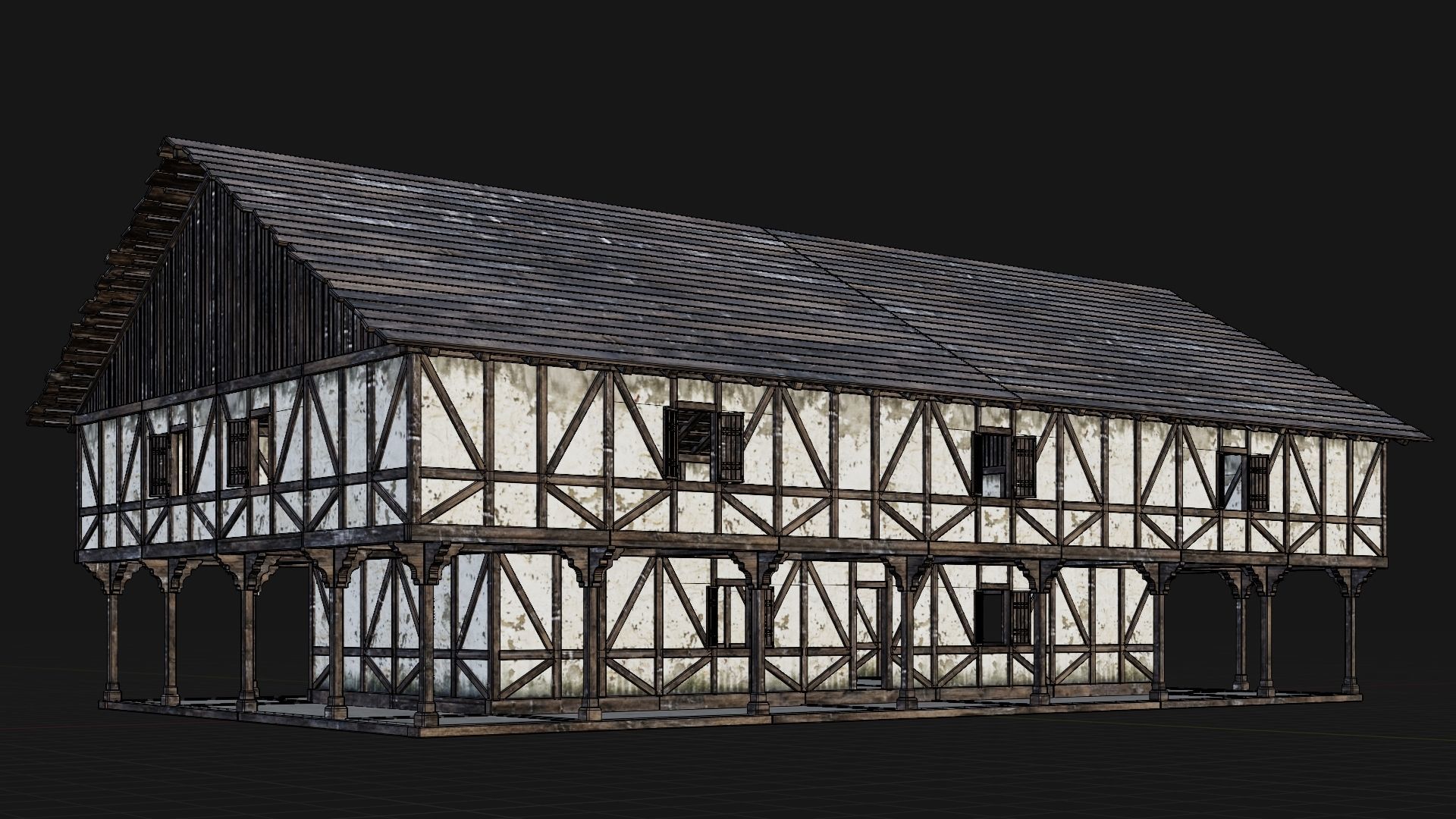 3D model 4 Old Medieval Building Pack 4K Textures GameReady 193 to 196 ...