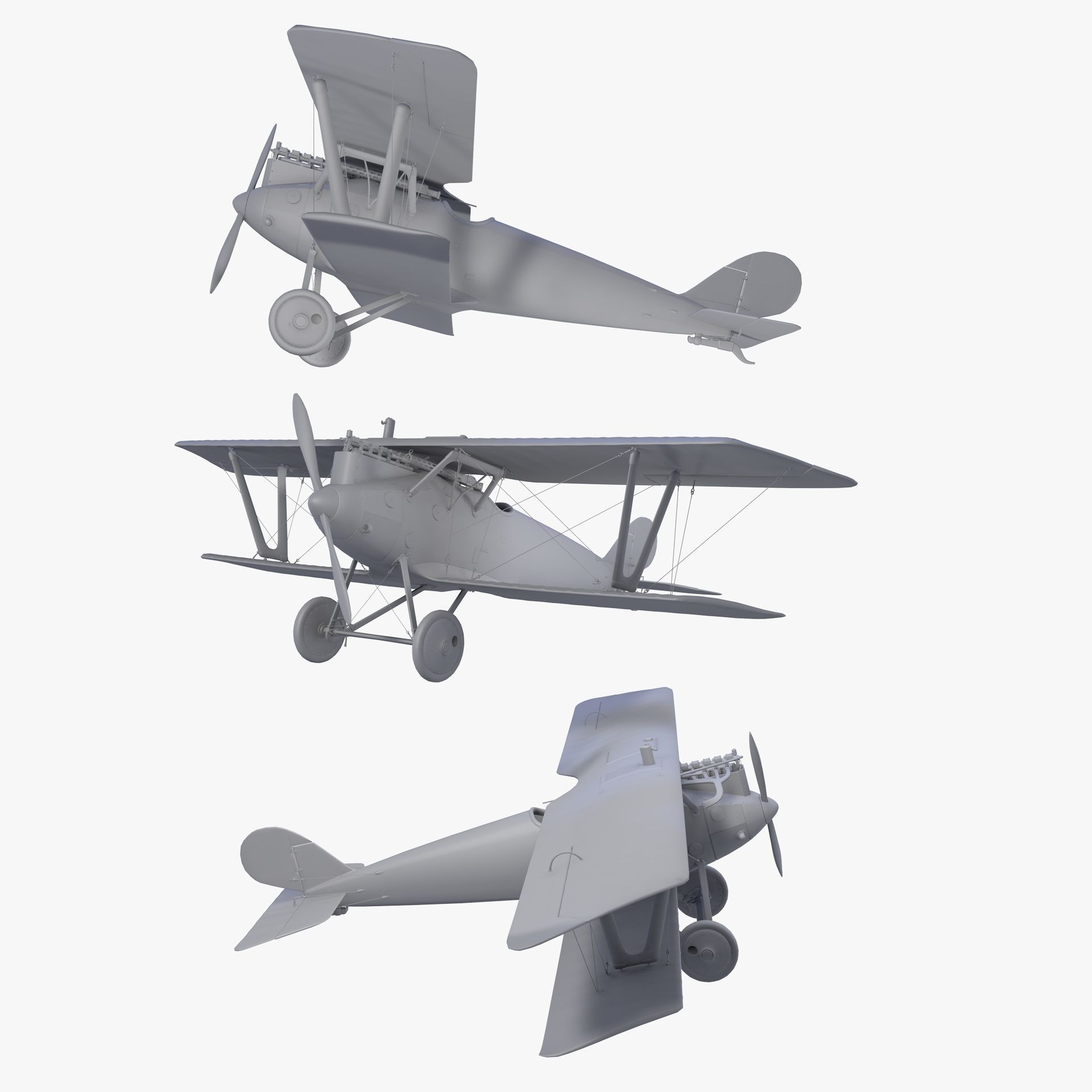 3D model German Biplane Pfalz DIII WWI Plane VR / AR / low-poly | CGTrader