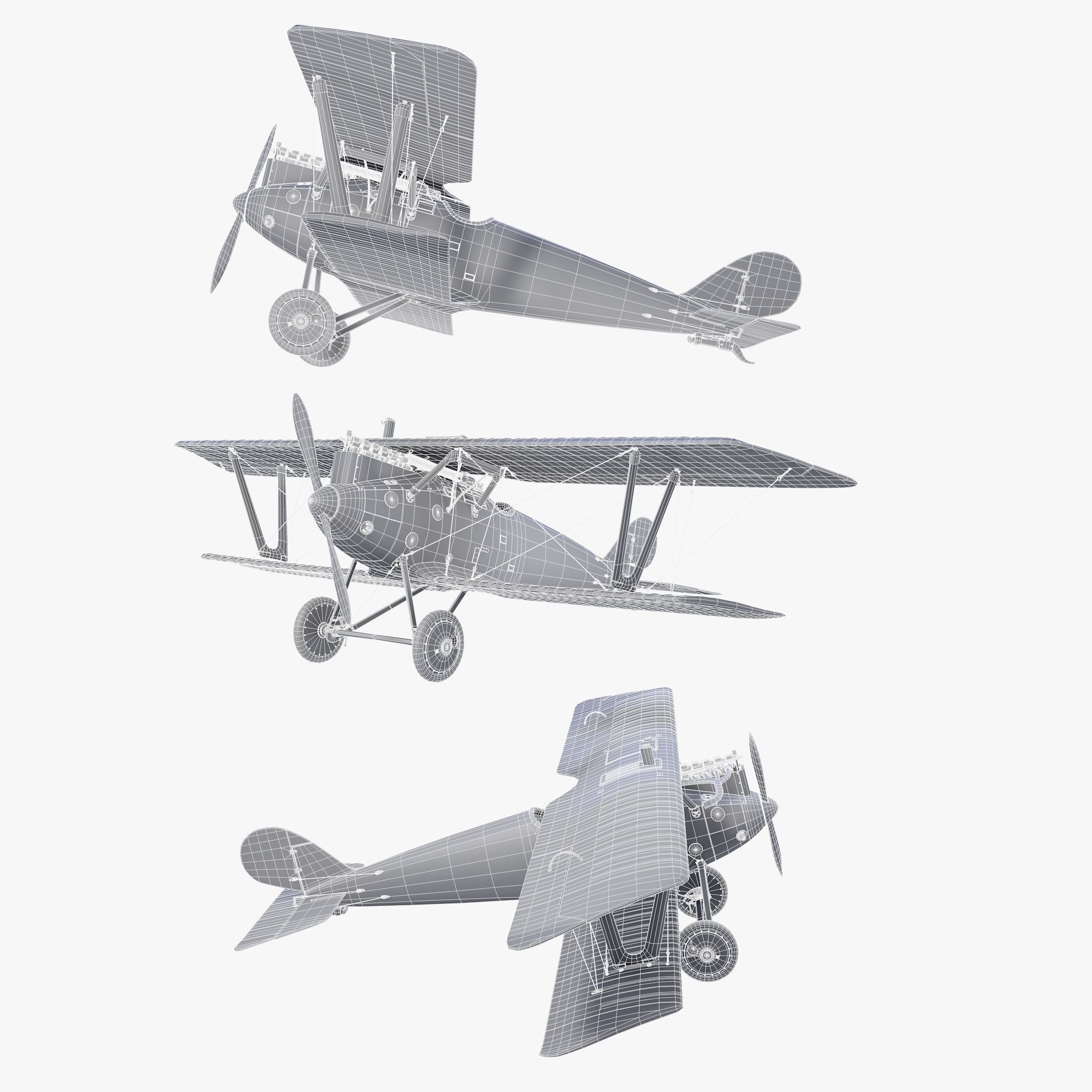 3D model German Biplane Pfalz DIII WWI Plane VR / AR / low-poly | CGTrader