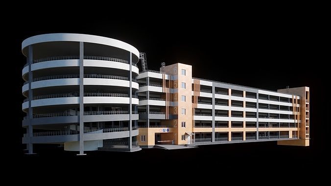 Multistorey car parking building 3D model | CGTrader