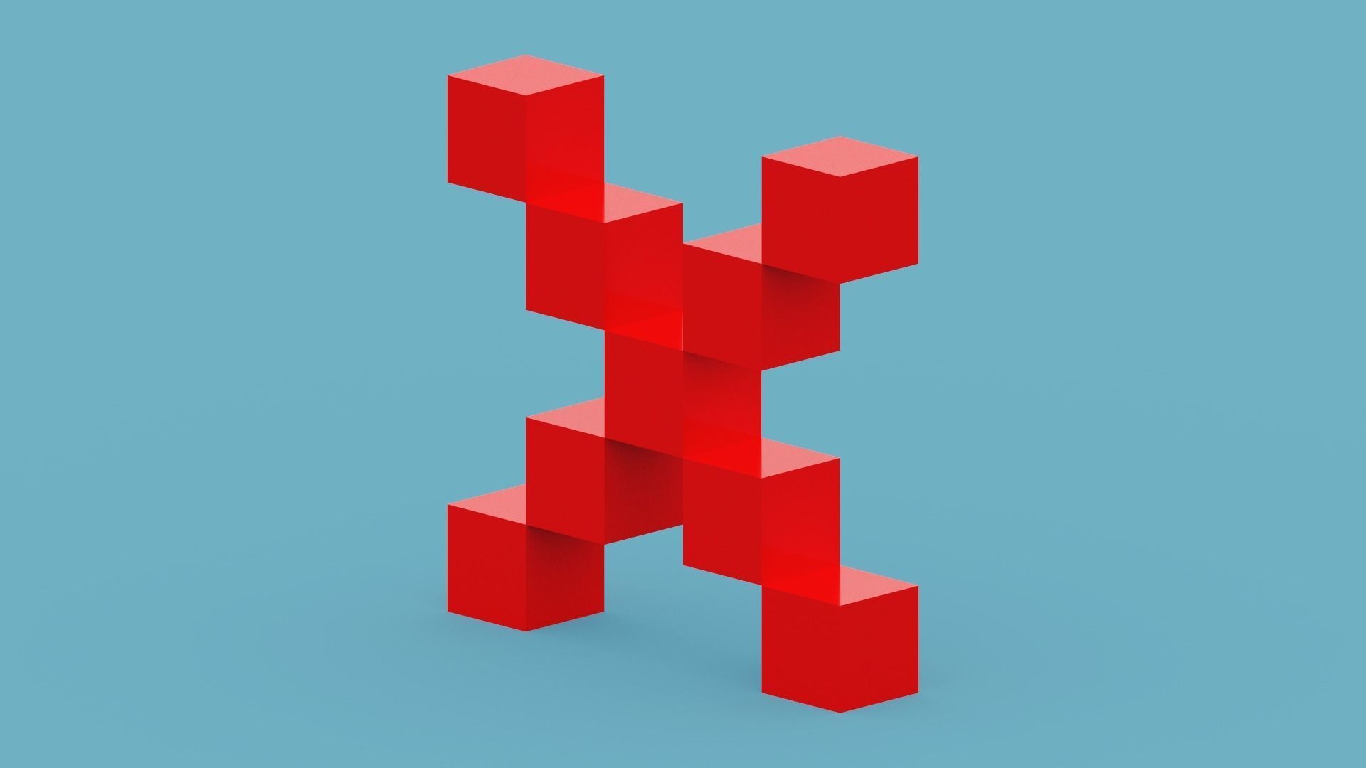 3D model Pixel Letter X VR / AR / low-poly | CGTrader