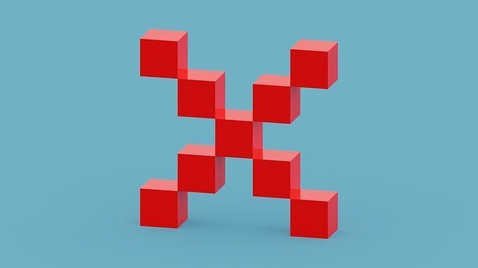 3D model Pixel Letter X VR / AR / low-poly | CGTrader